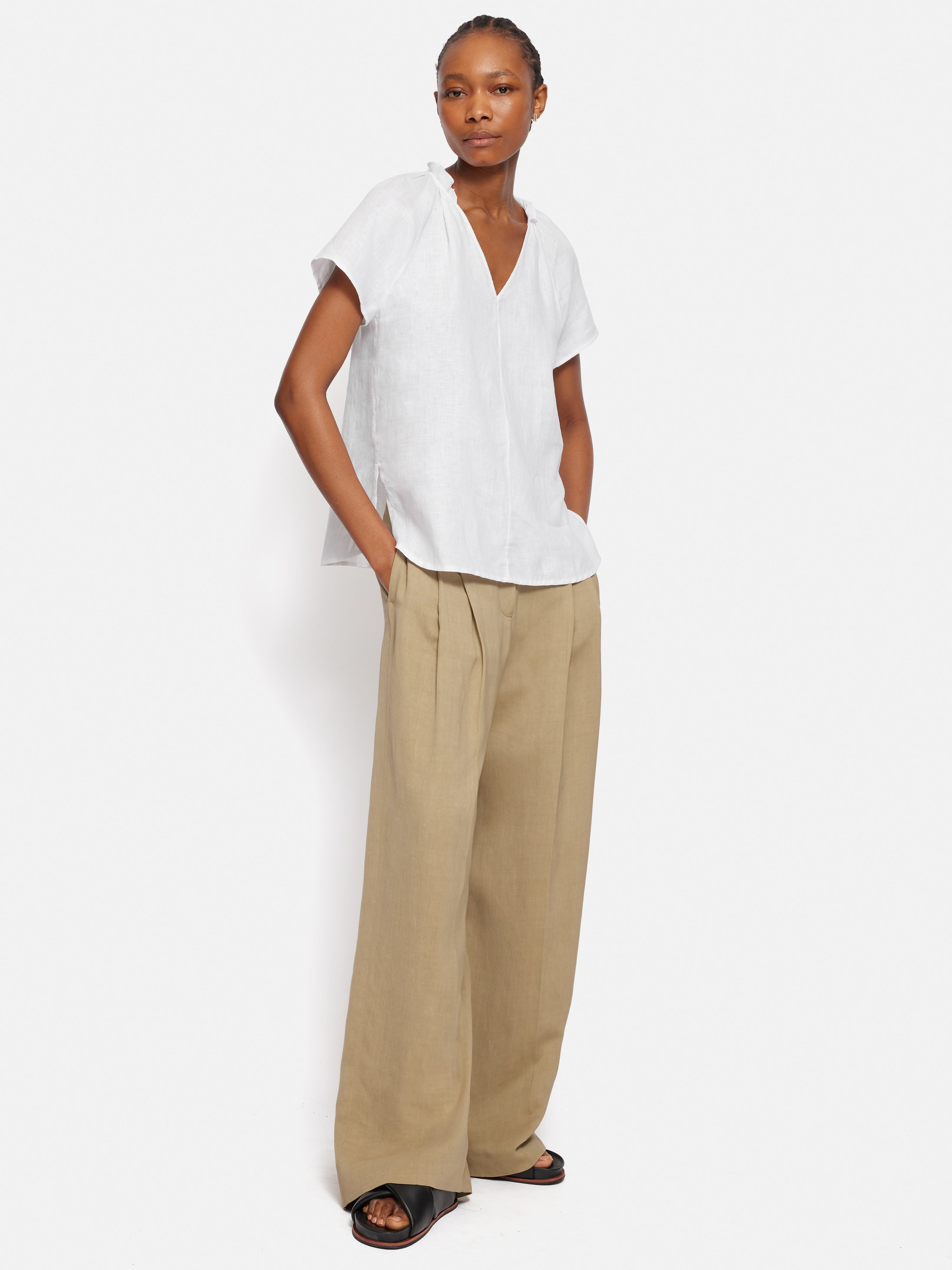 Light Linen Shell Top | White – Jigsaw