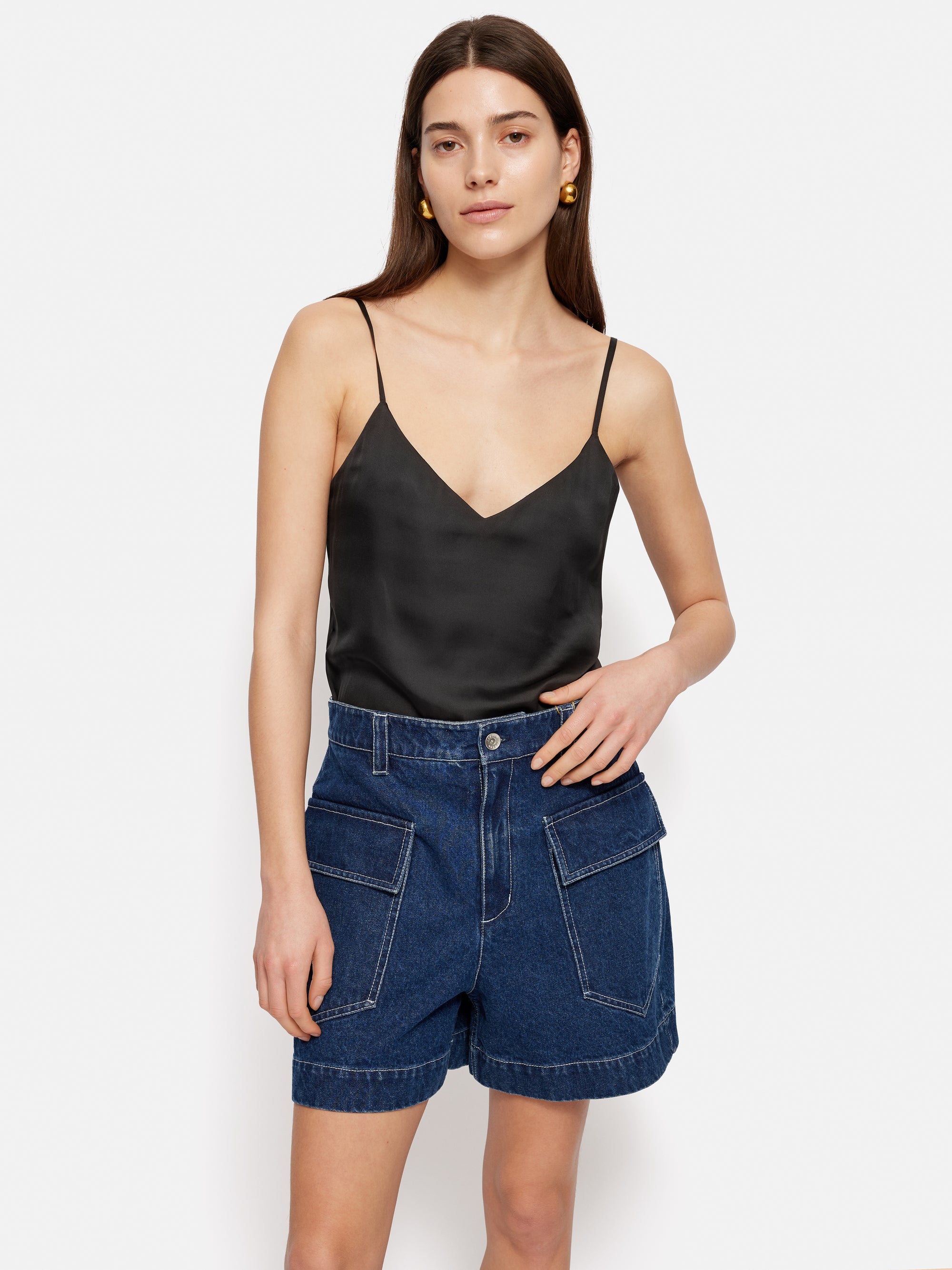Recycled Satin Cami | Black – Jigsaw