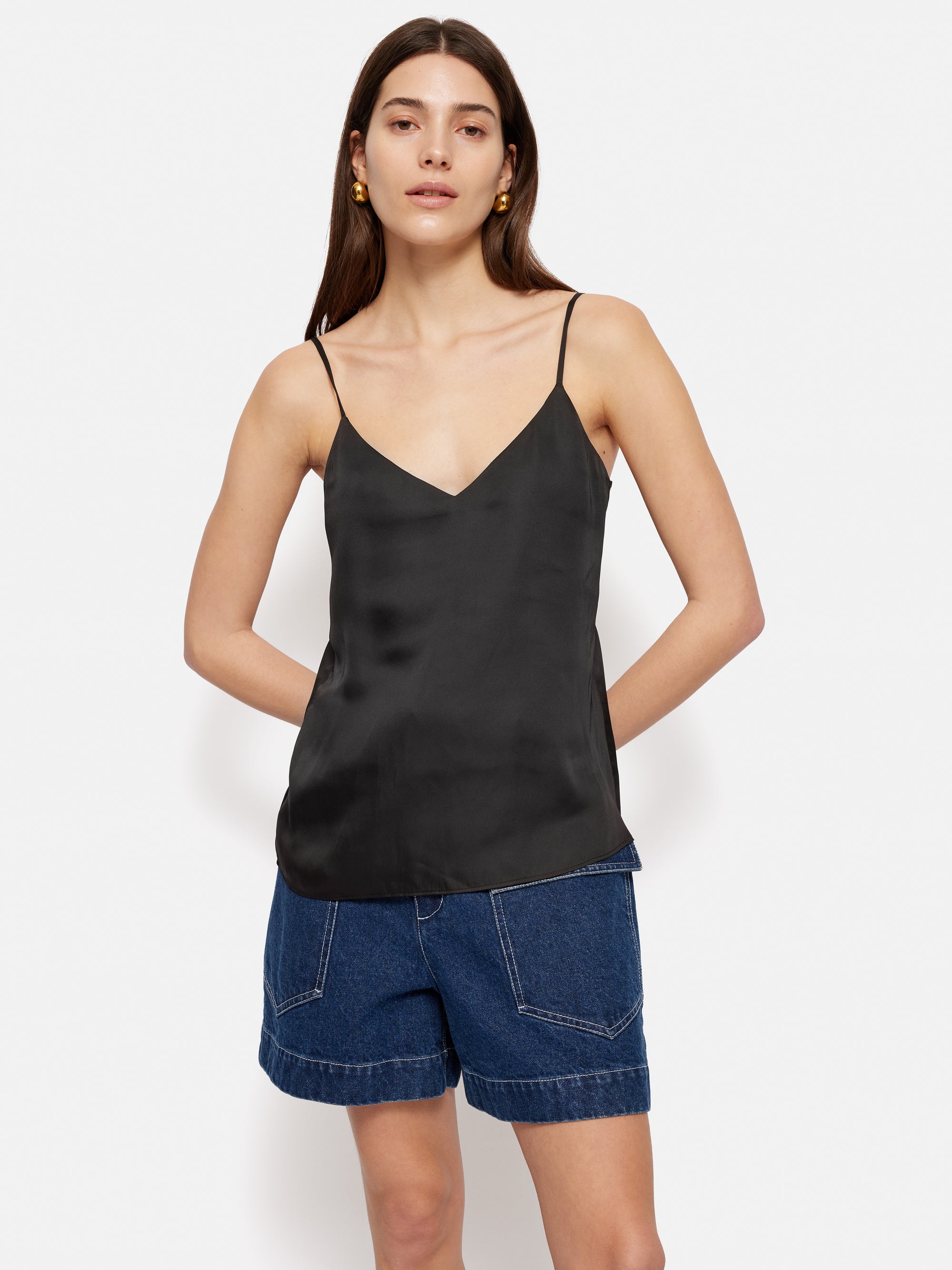 Recycled Satin Cami | Black – Jigsaw