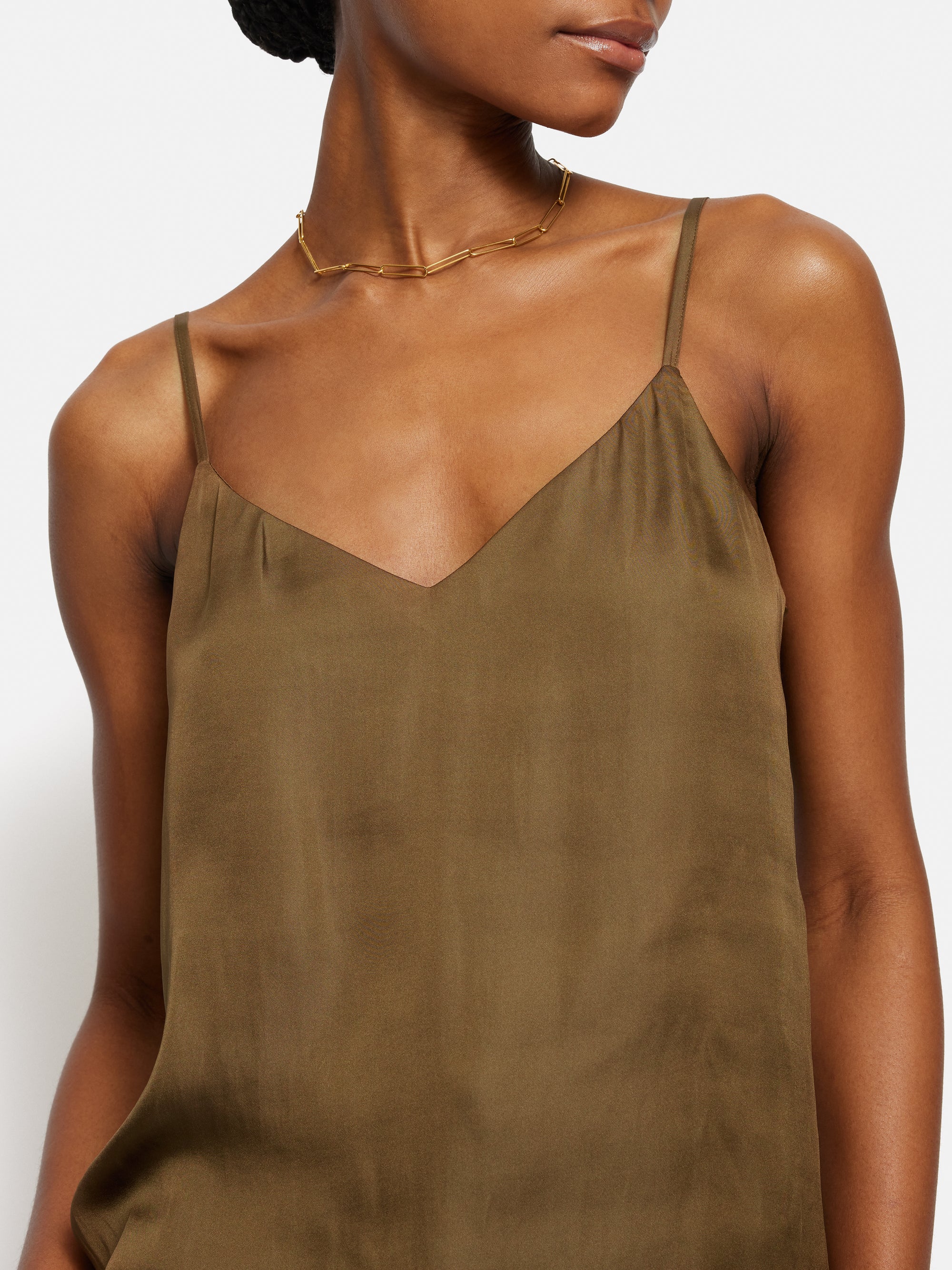 Recycled Satin Cami | Khaki – Jigsaw