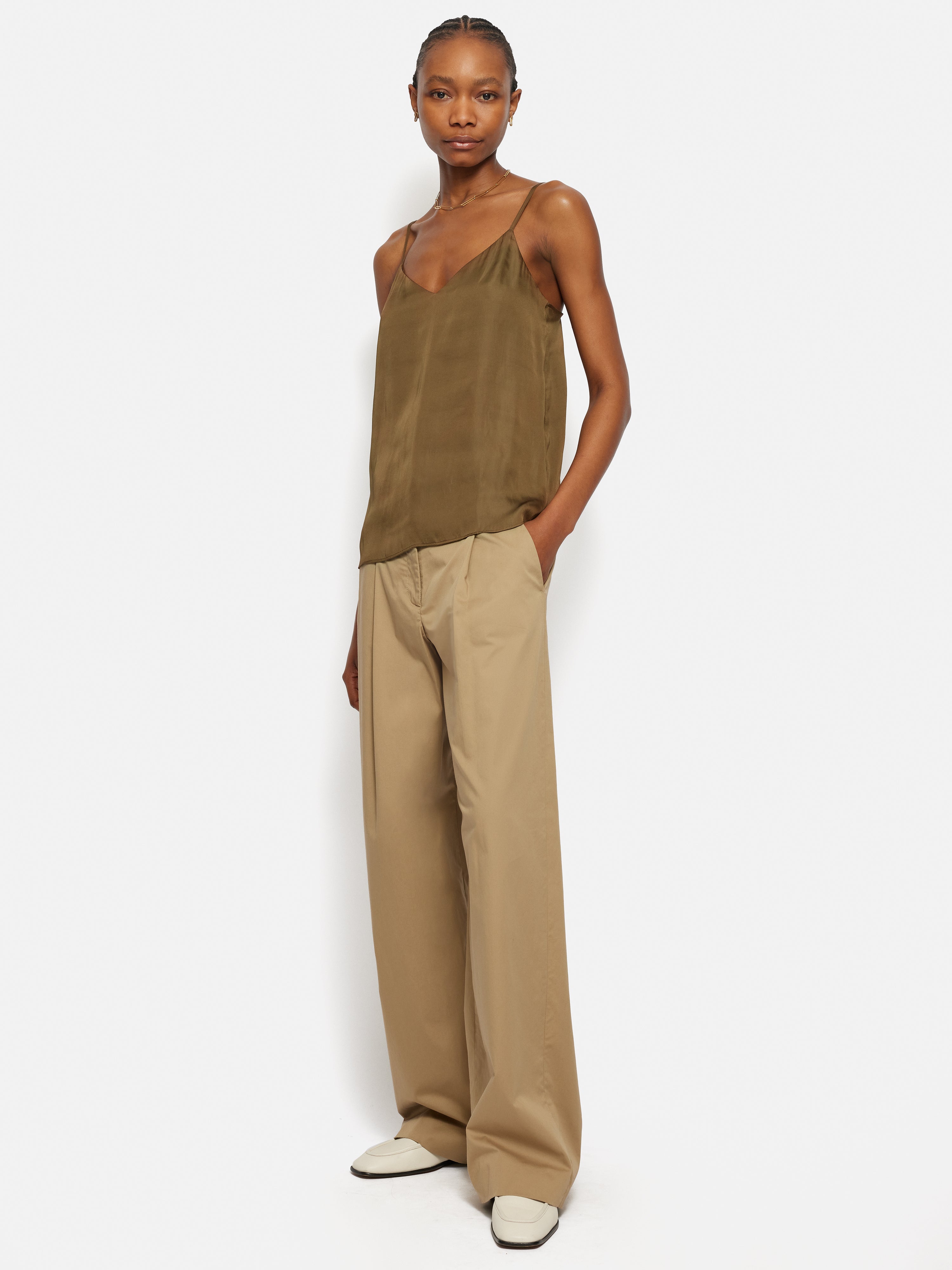 Recycled Satin Cami | Khaki – Jigsaw