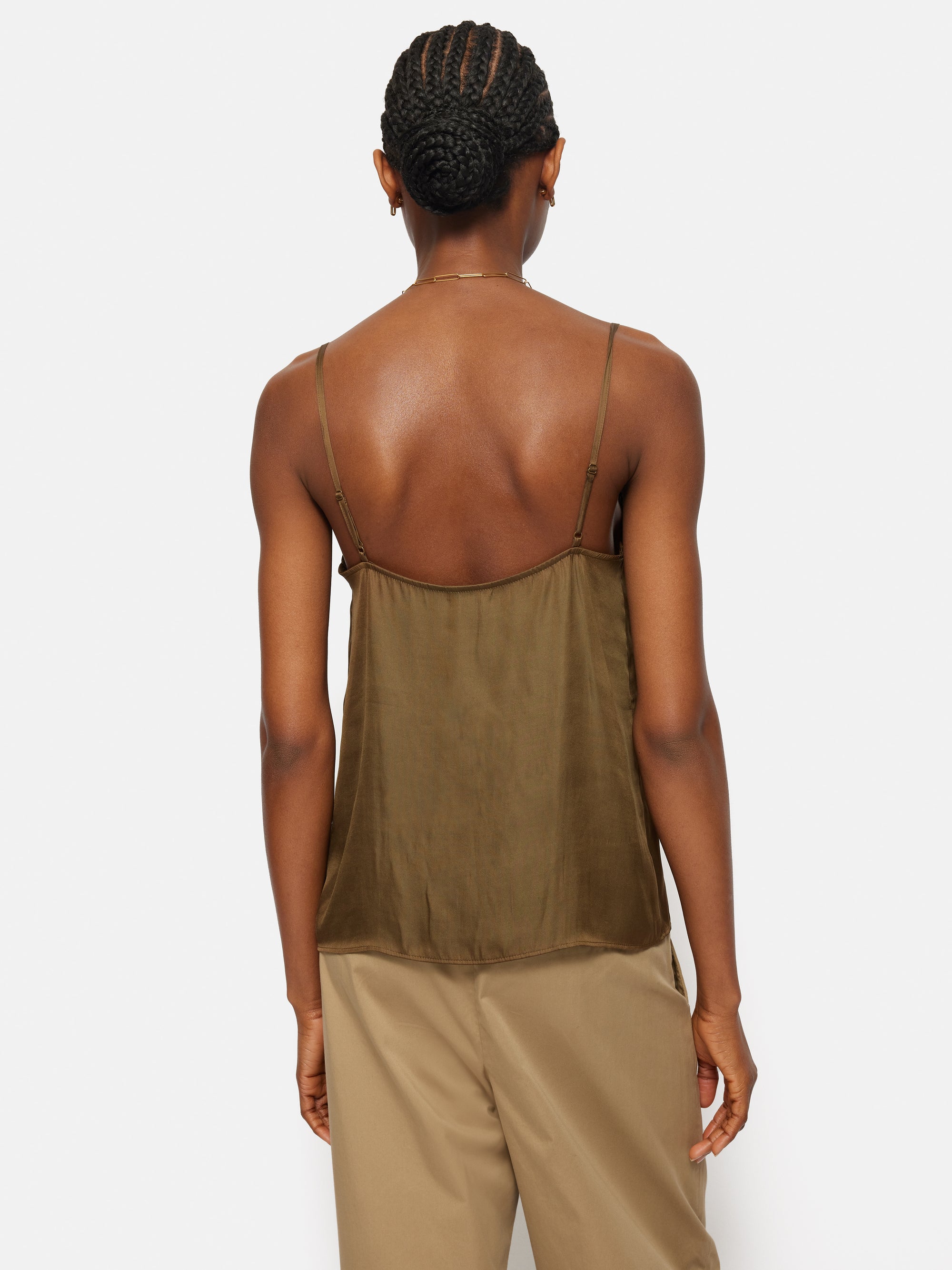Recycled Satin Cami | Khaki – Jigsaw