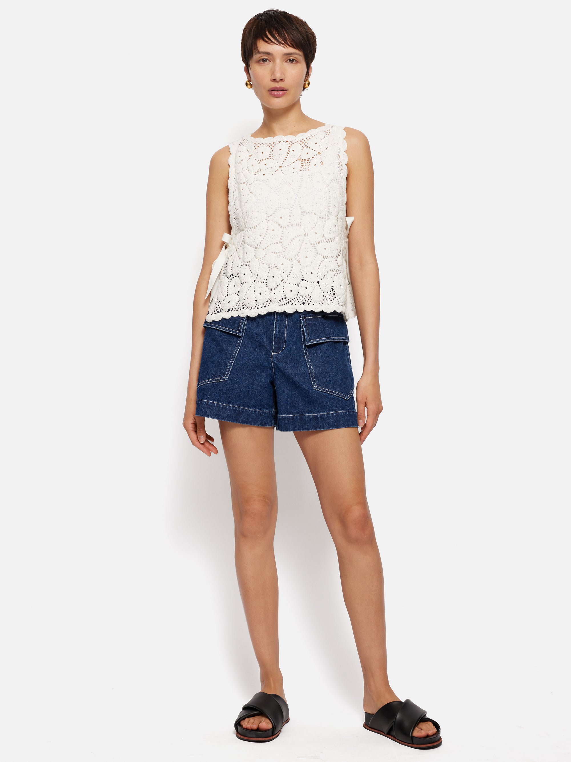 Crochet Embroidered Tank | Ivory – Jigsaw