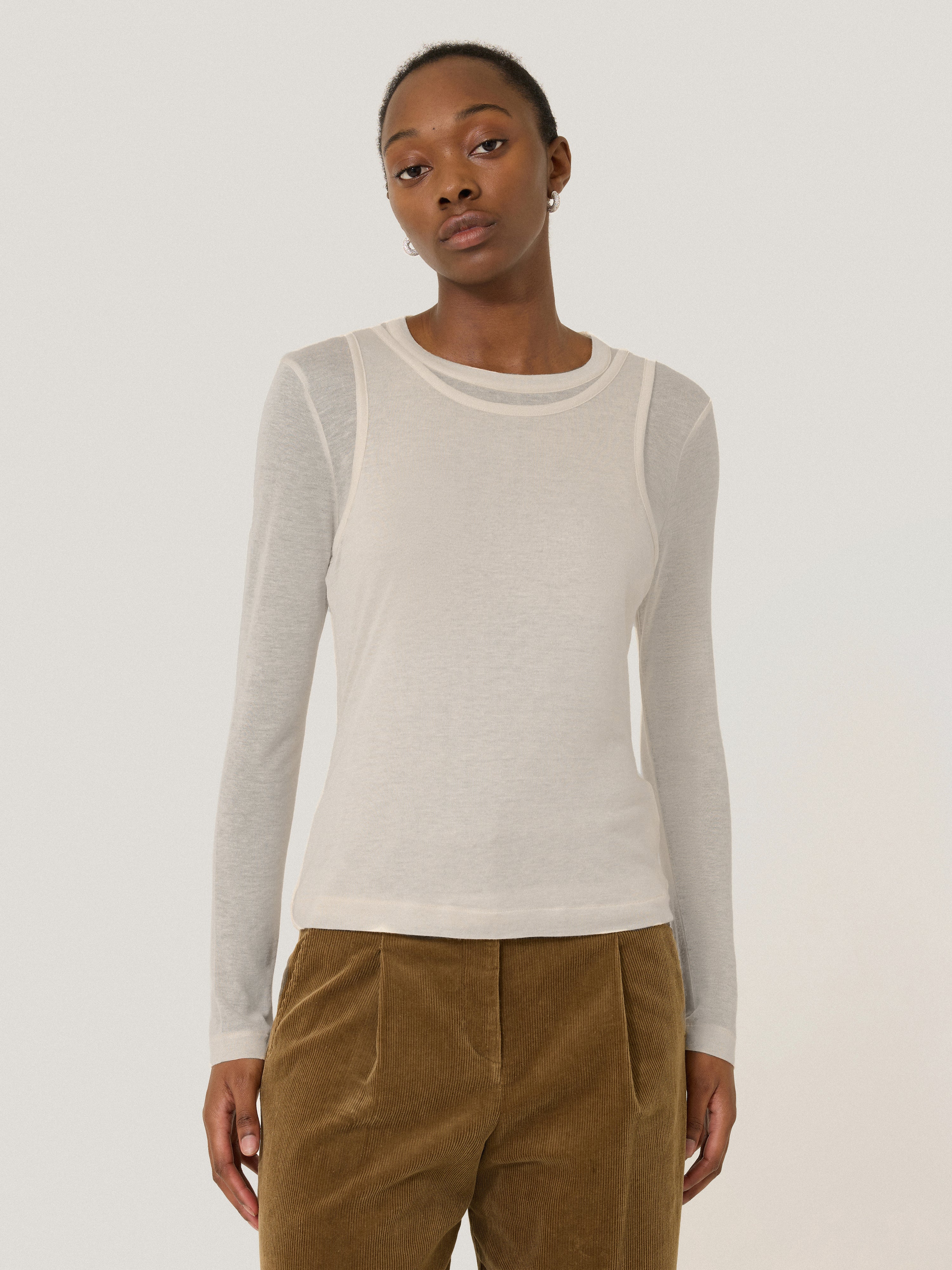 Layered 2-in-1 Top | Cream – Jigsaw