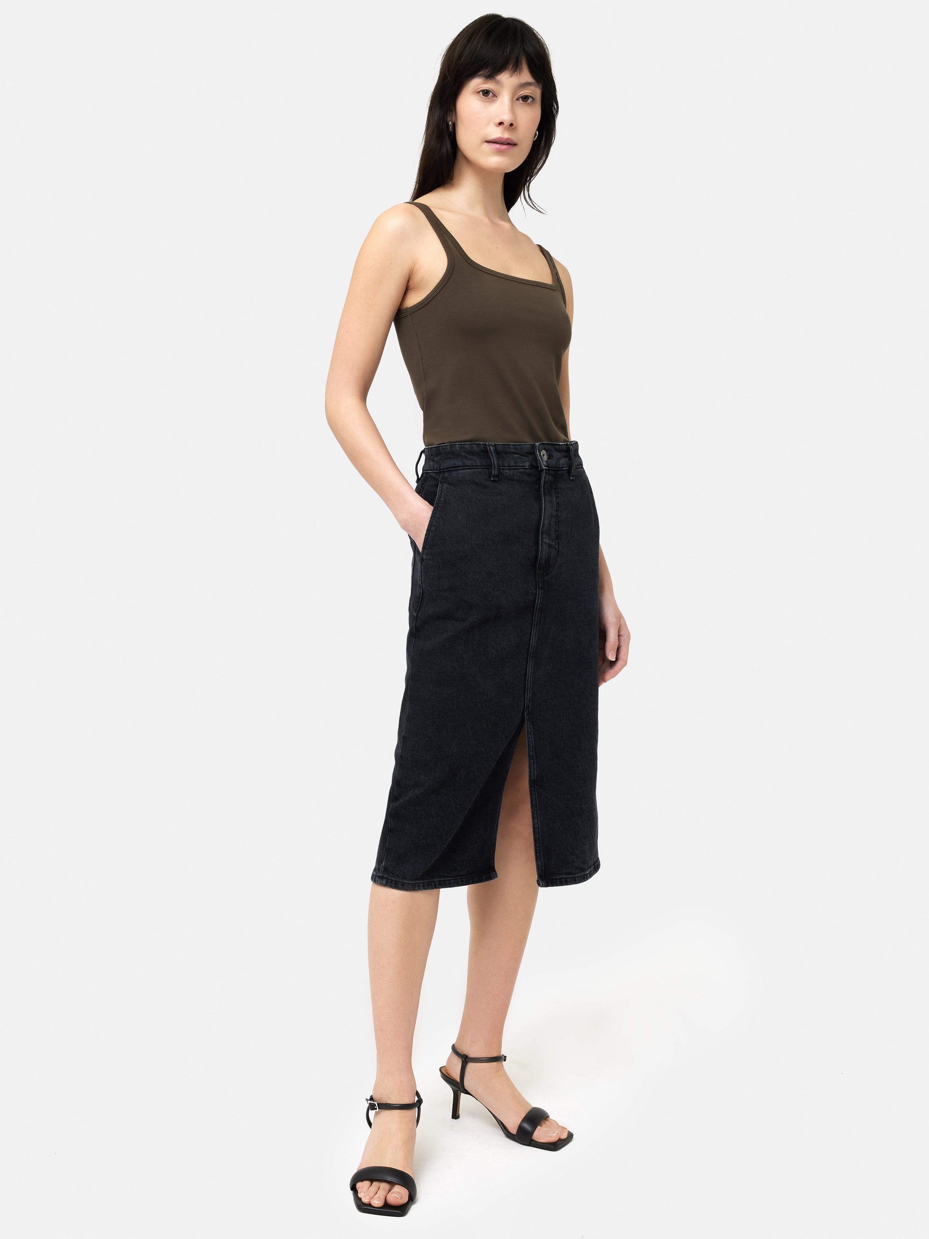 Square Neck Layering Tank | Brown – Jigsaw