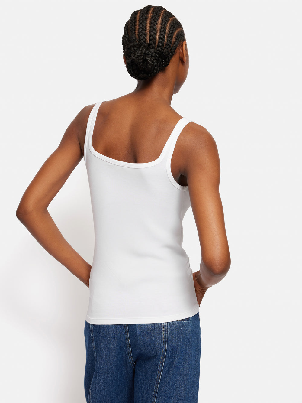 Square Neck Layering Tank | White – Jigsaw