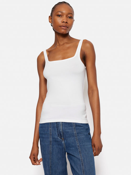 Square Neck Layering Tank | White – Jigsaw