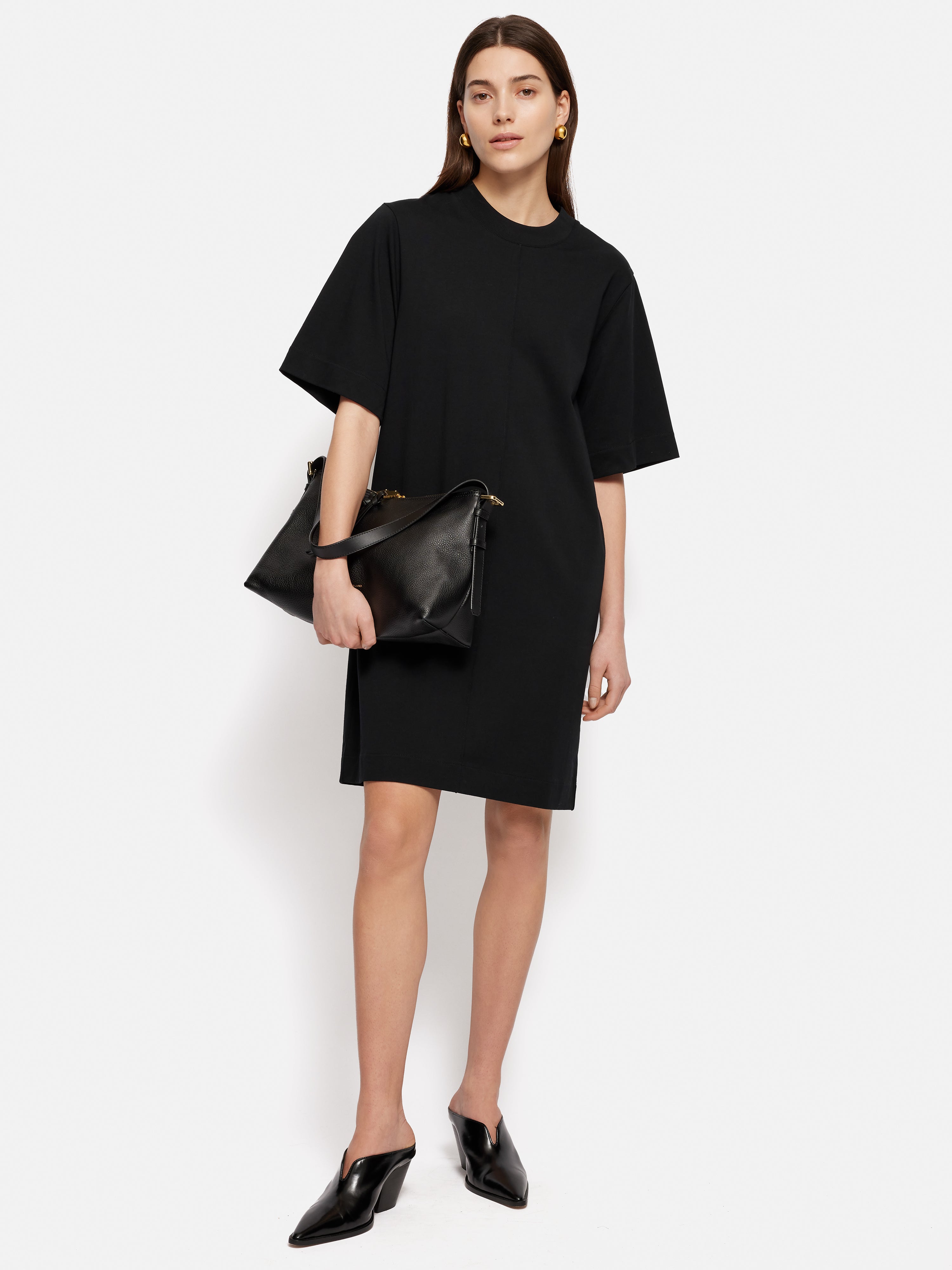Cotton Riley T-Shirt Dress | Black – Jigsaw