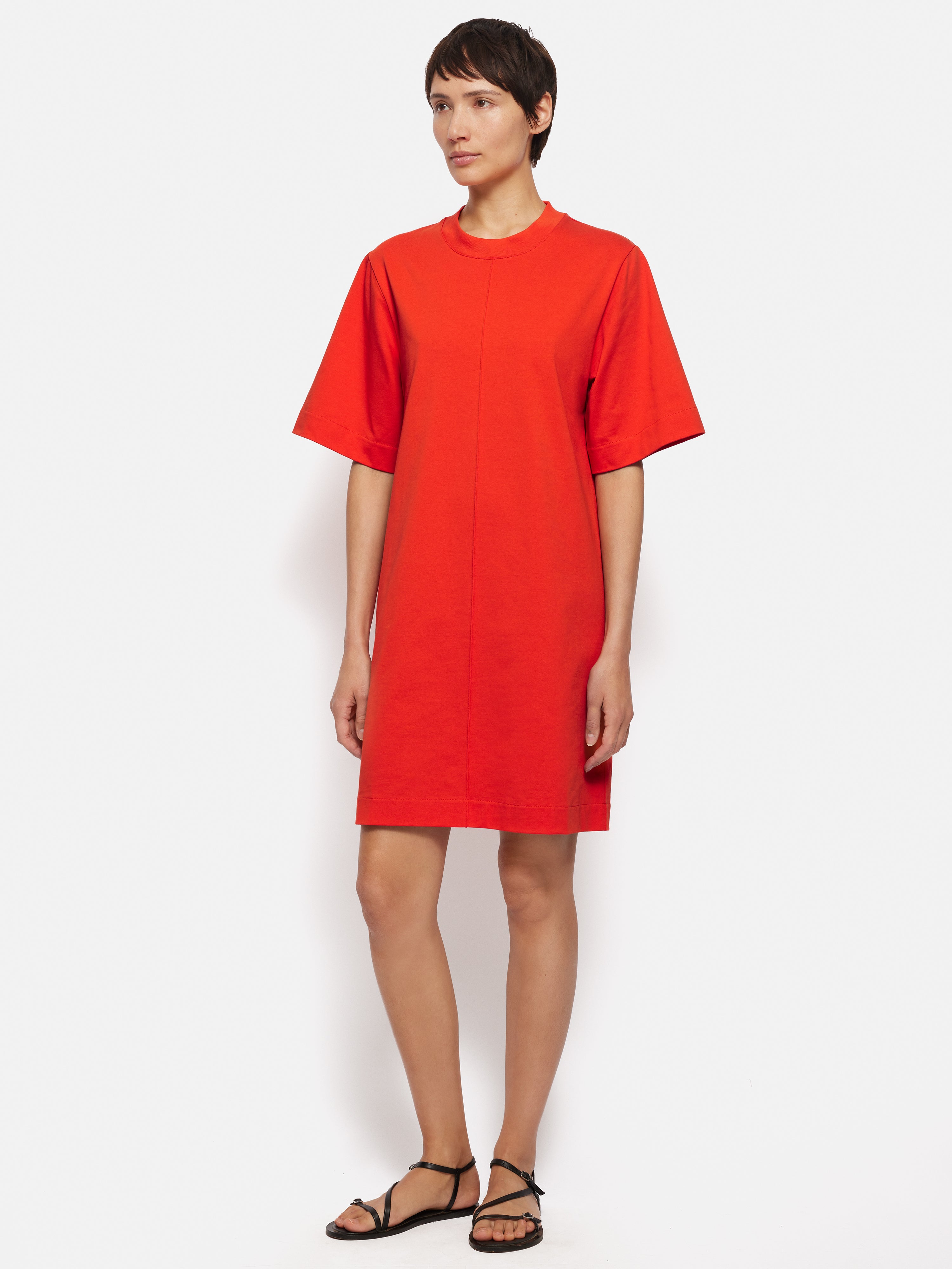 Cotton Riley T-Shirt Dress | Red – Jigsaw