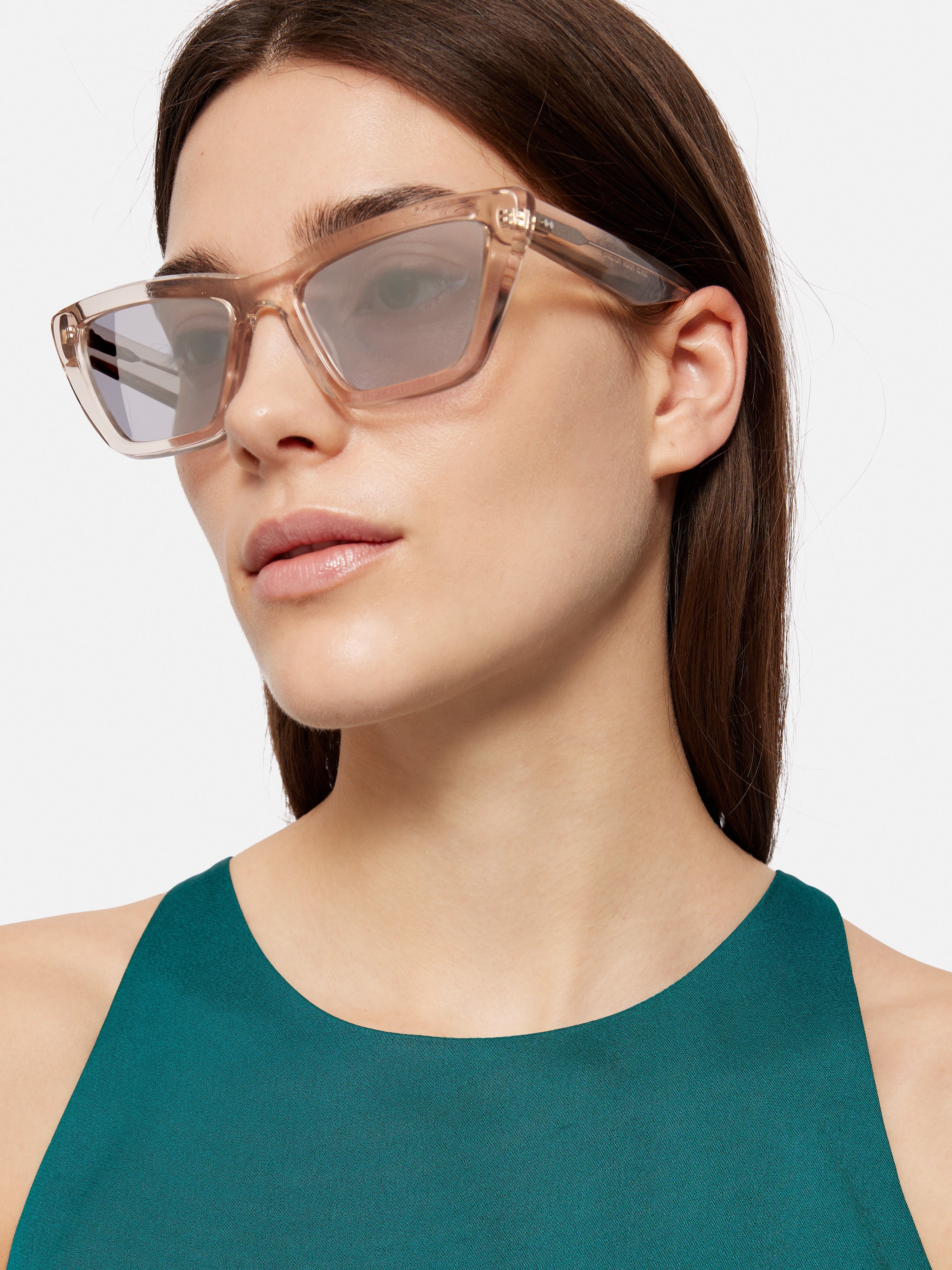 Shere Angled Cats Eye Sunglasses | Peach – Jigsaw