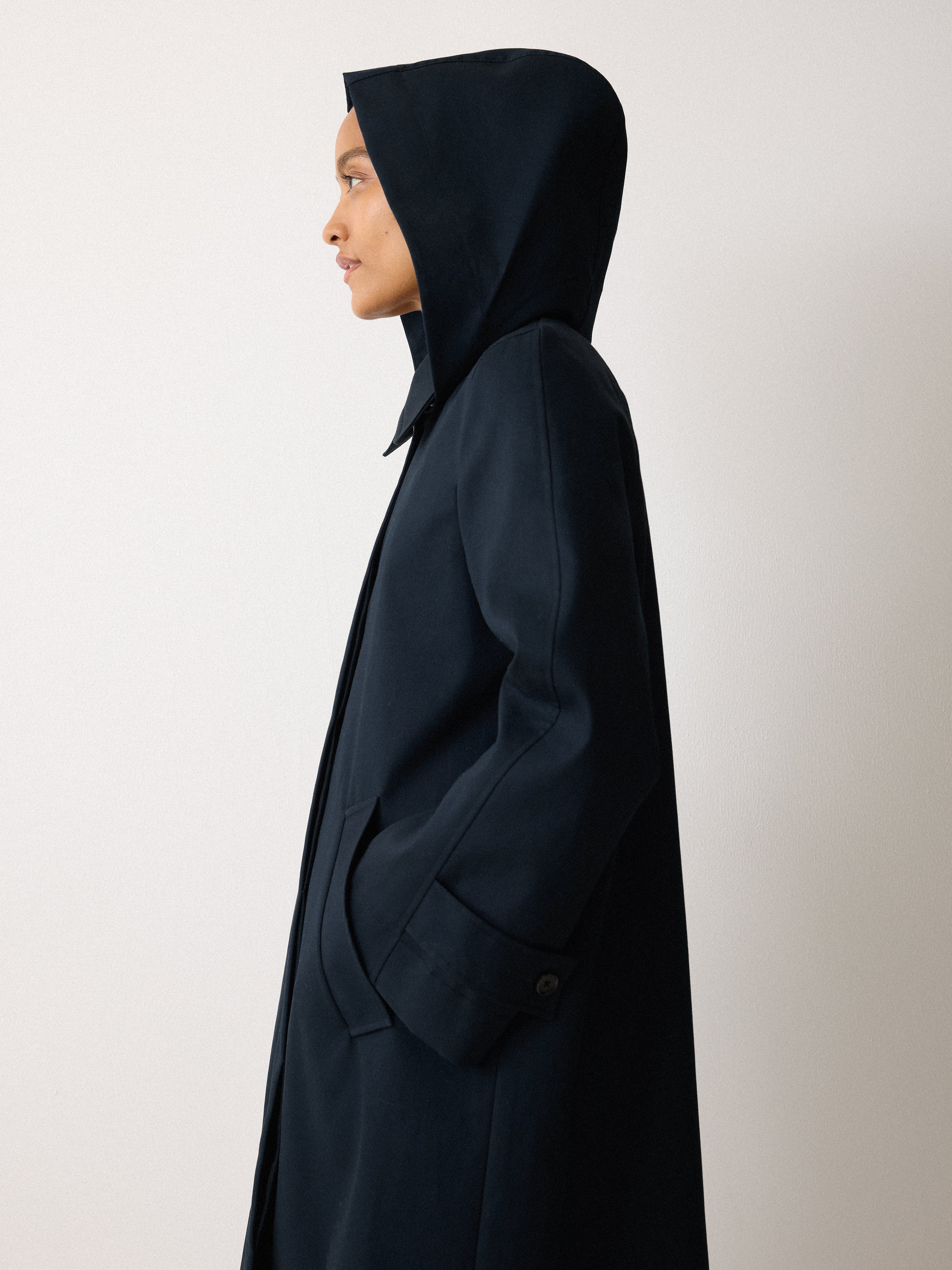 British Millerain Cotton Rain Mac | Navy – Jigsaw
