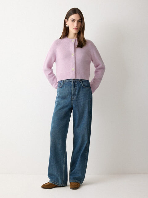 Wool Cropped Cardigan | Lilac – Jigsaw