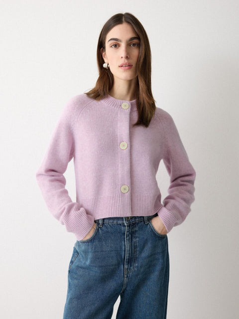 Wool Cropped Cardigan | Lilac – Jigsaw