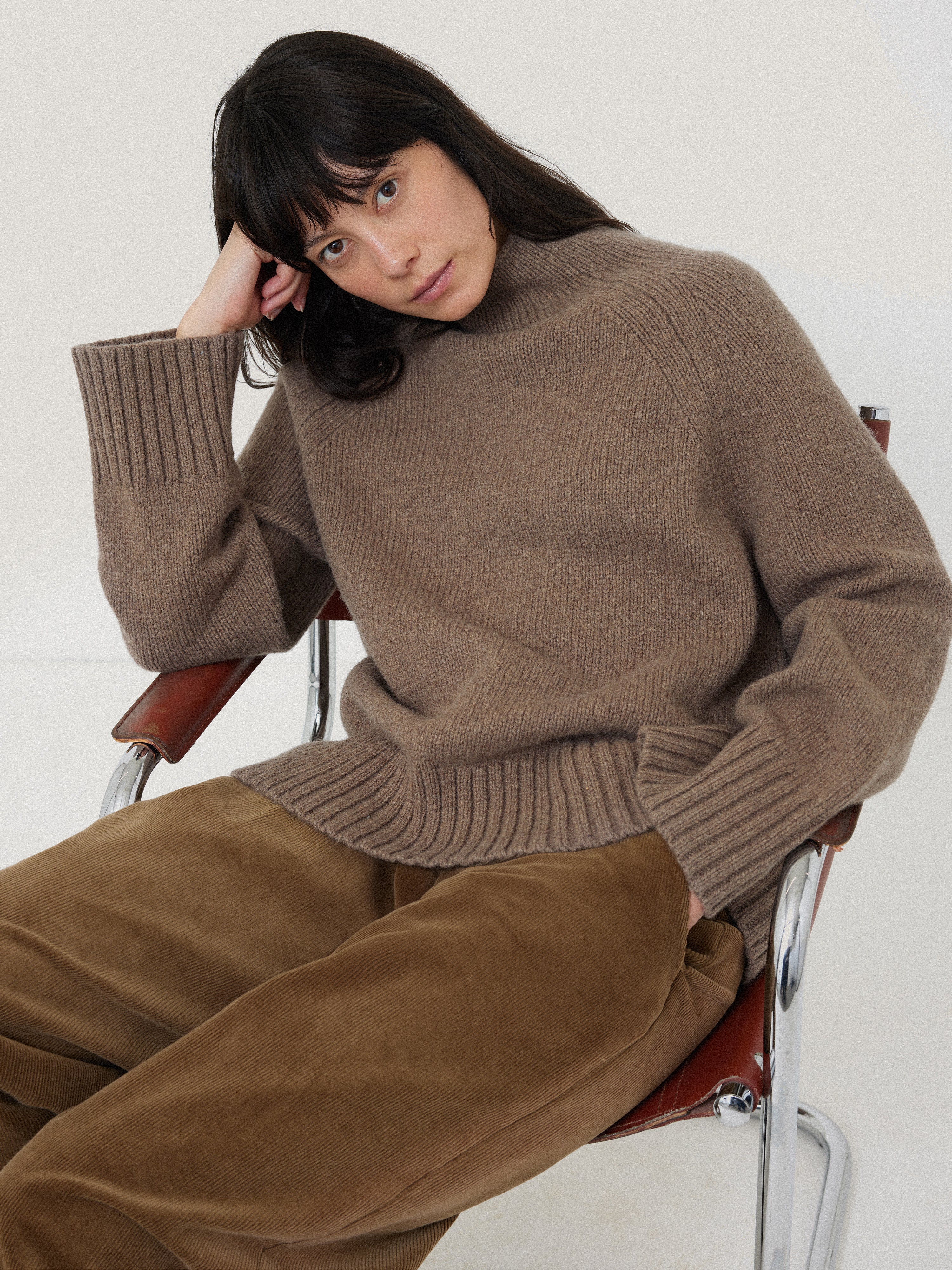 Wool Blend Snowdon Jumper | Taupe – Jigsaw