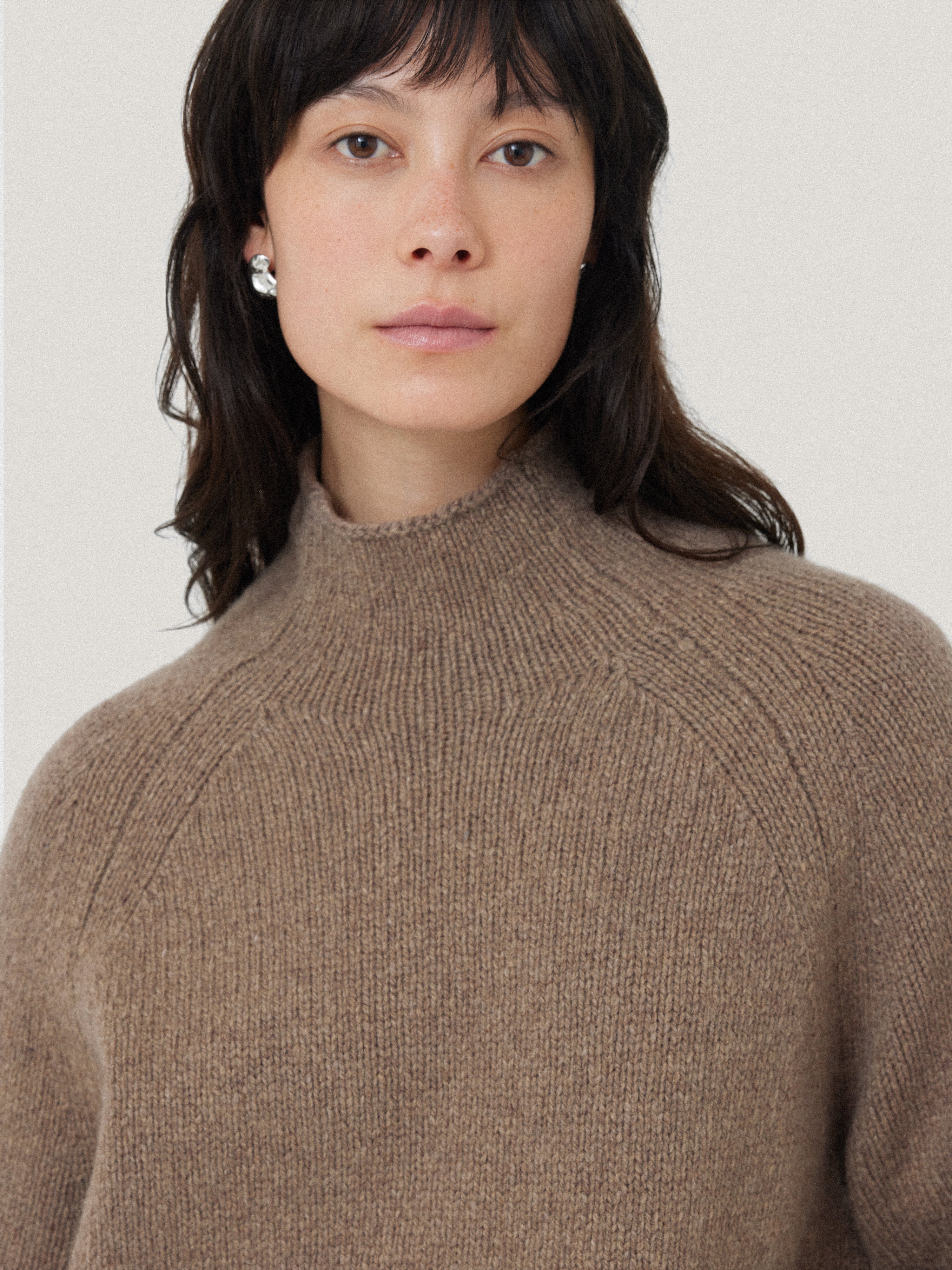 Wool Blend Snowdon Jumper | Taupe – Jigsaw