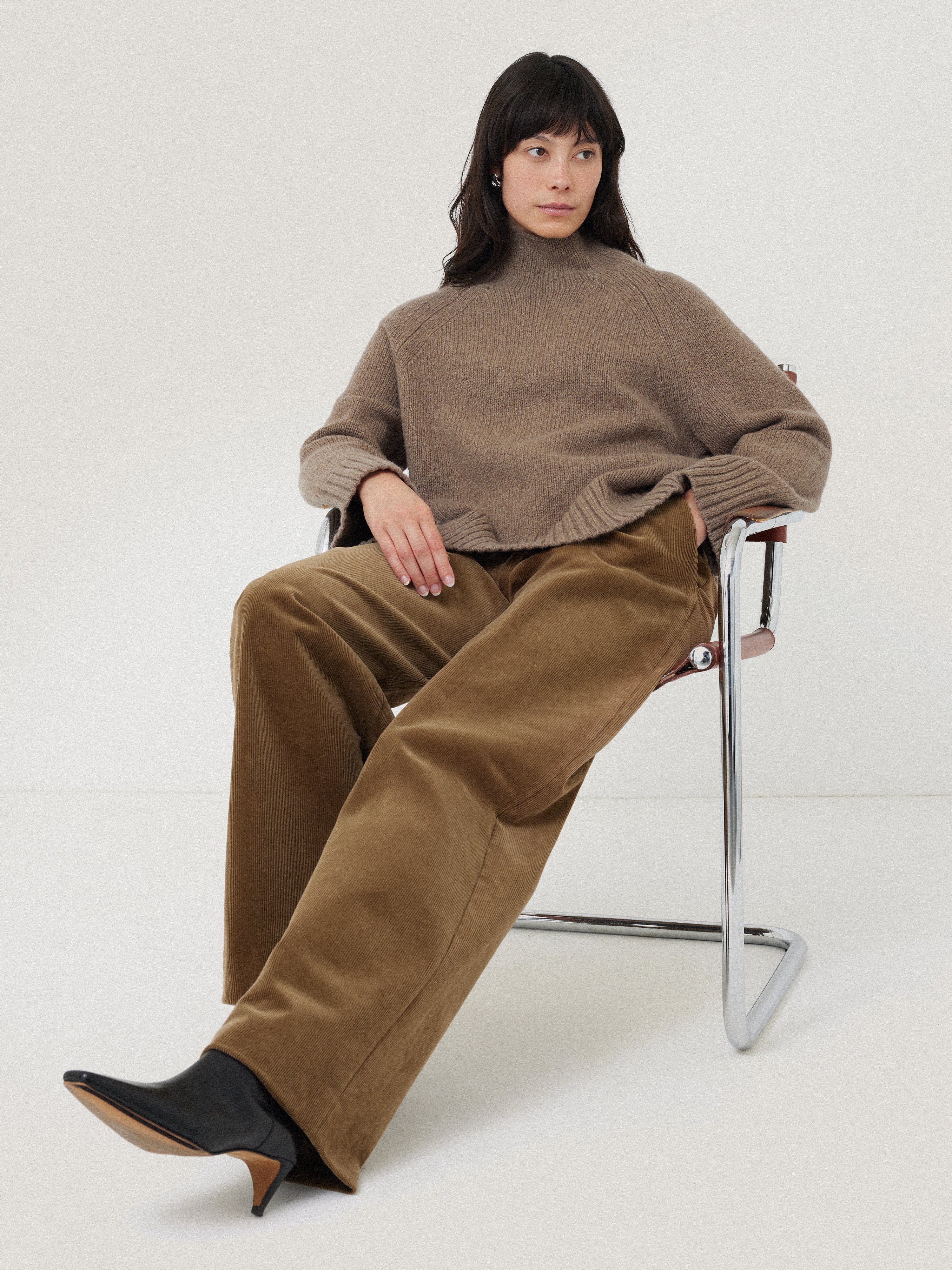 Wool Blend Snowdon Jumper | Taupe – Jigsaw