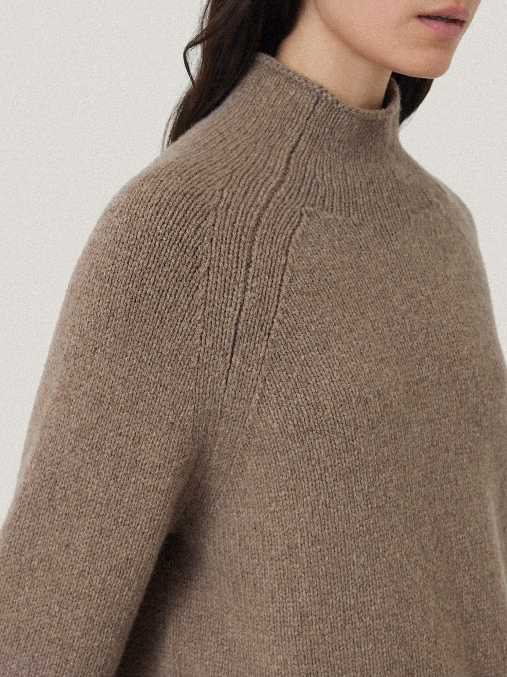 Wool Blend Snowdon Jumper | Taupe – Jigsaw