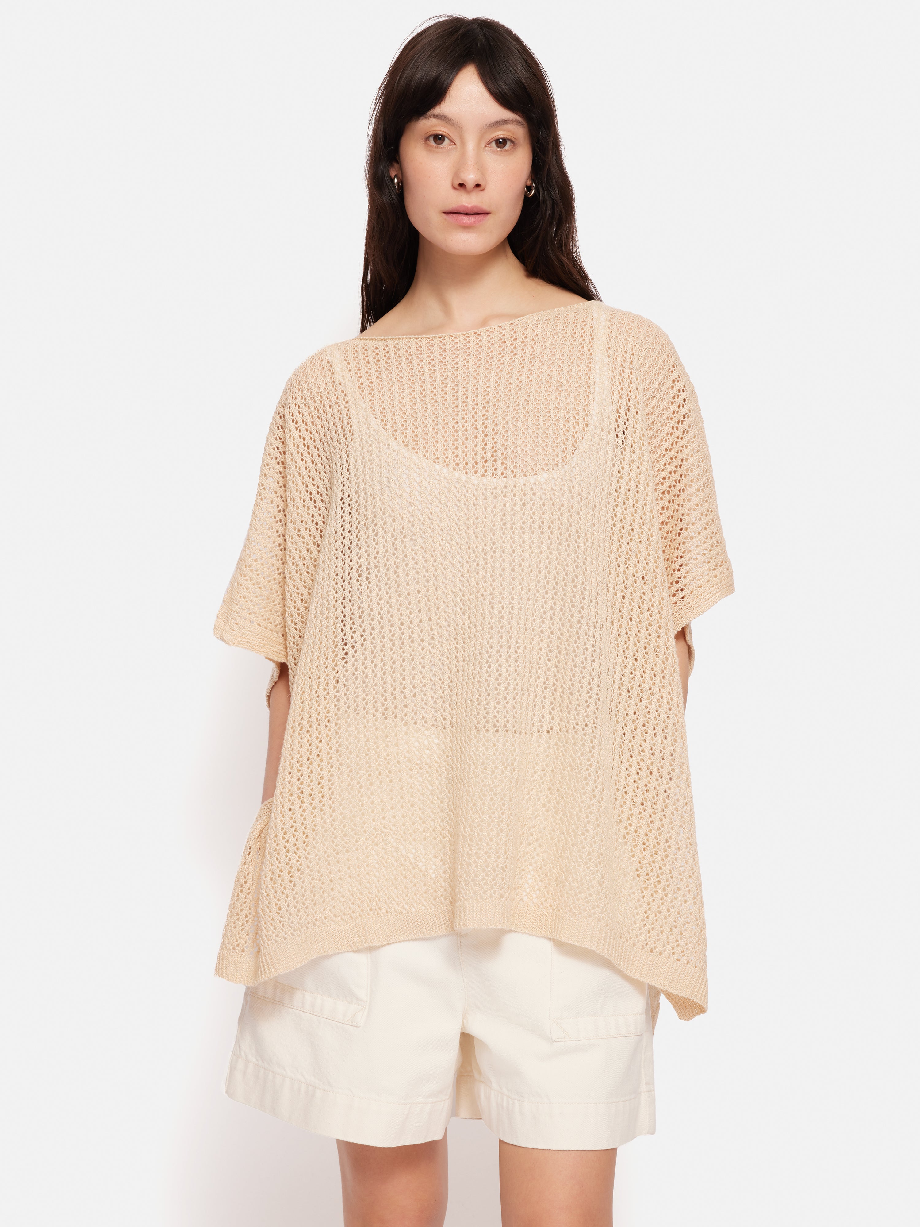 Linen Poncho | Cream – Jigsaw