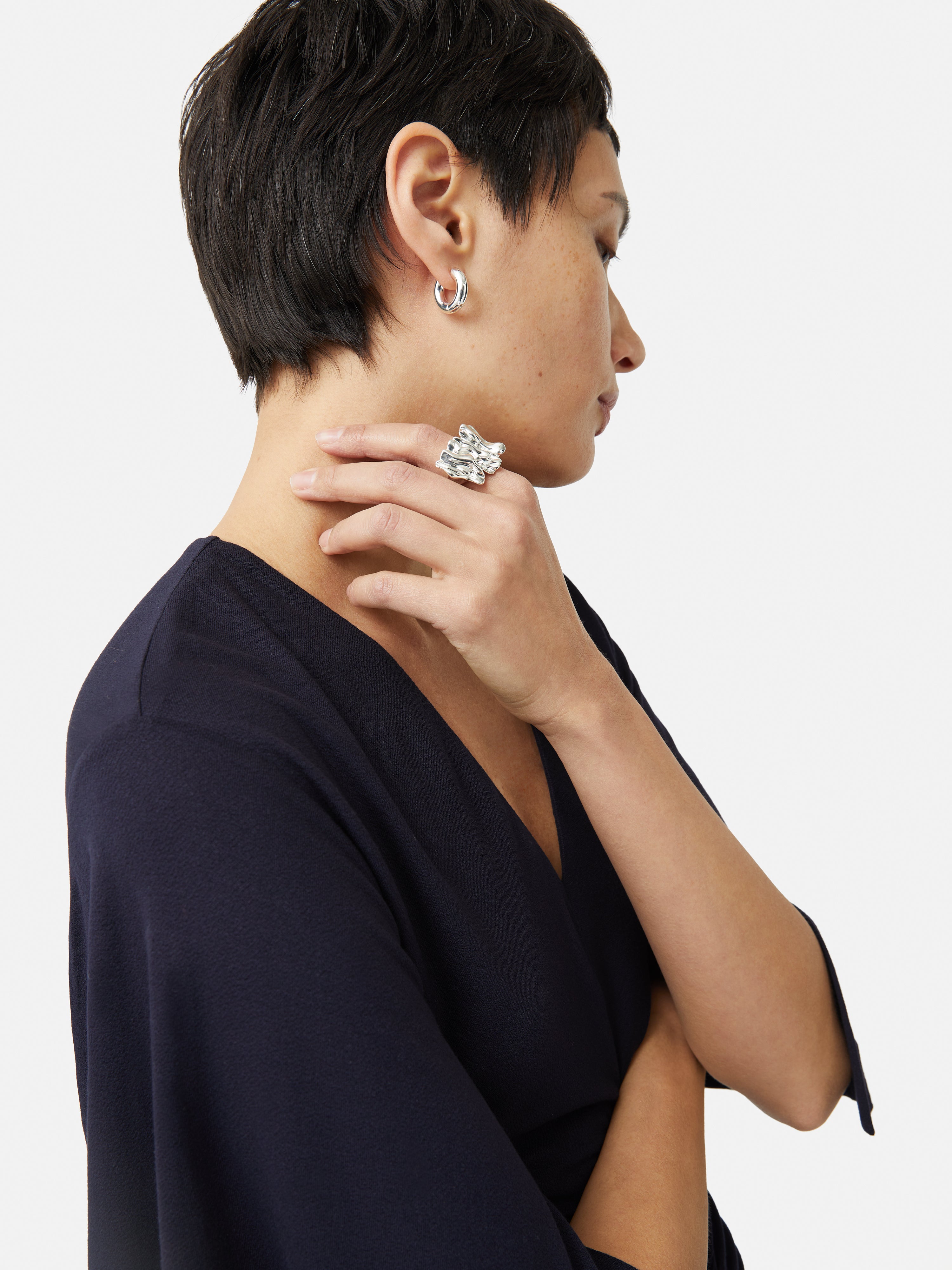 Crumpled Textured Ring | Silver – Jigsaw