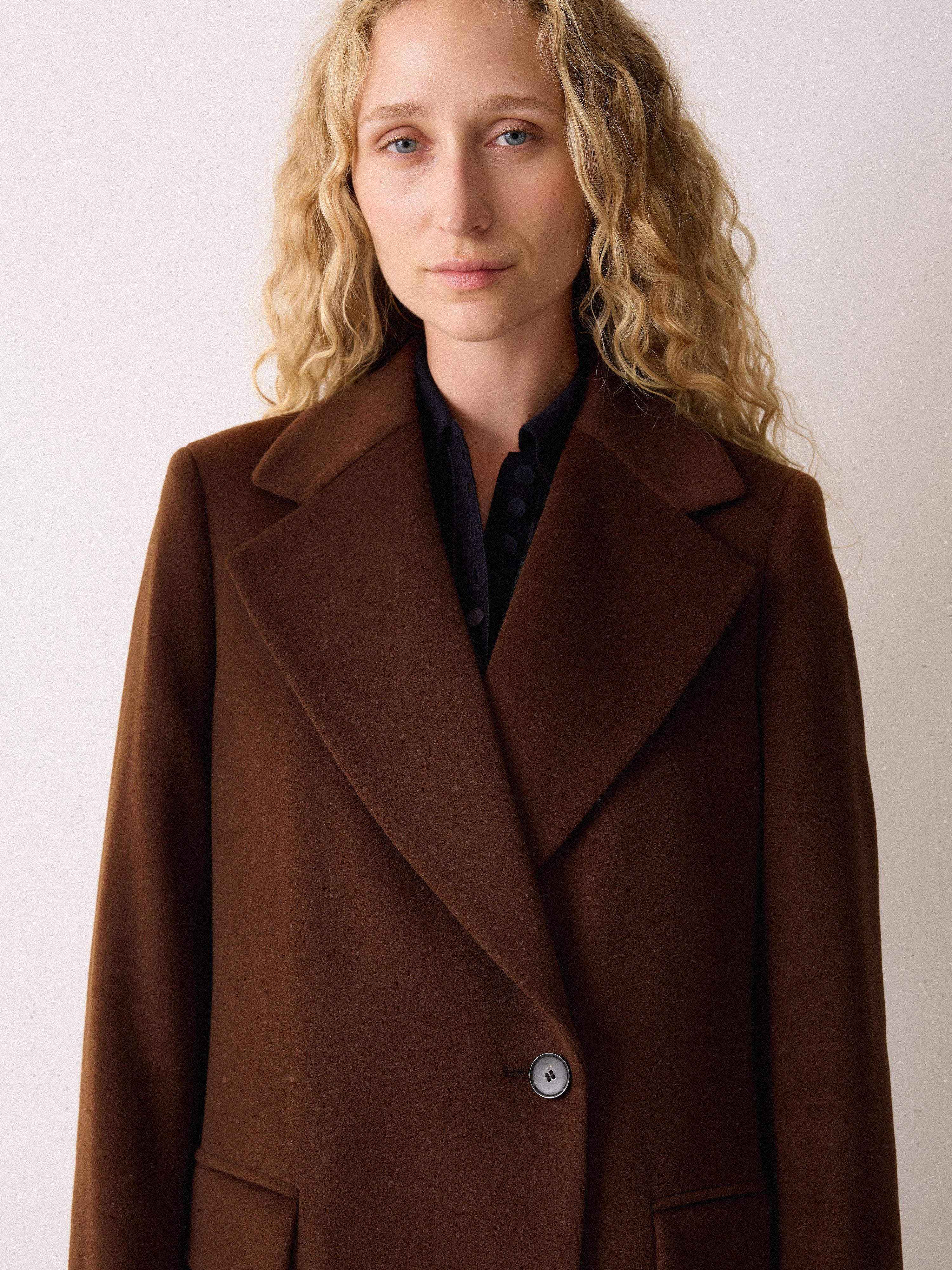 Wool Maxi City Coat | Brown – Jigsaw