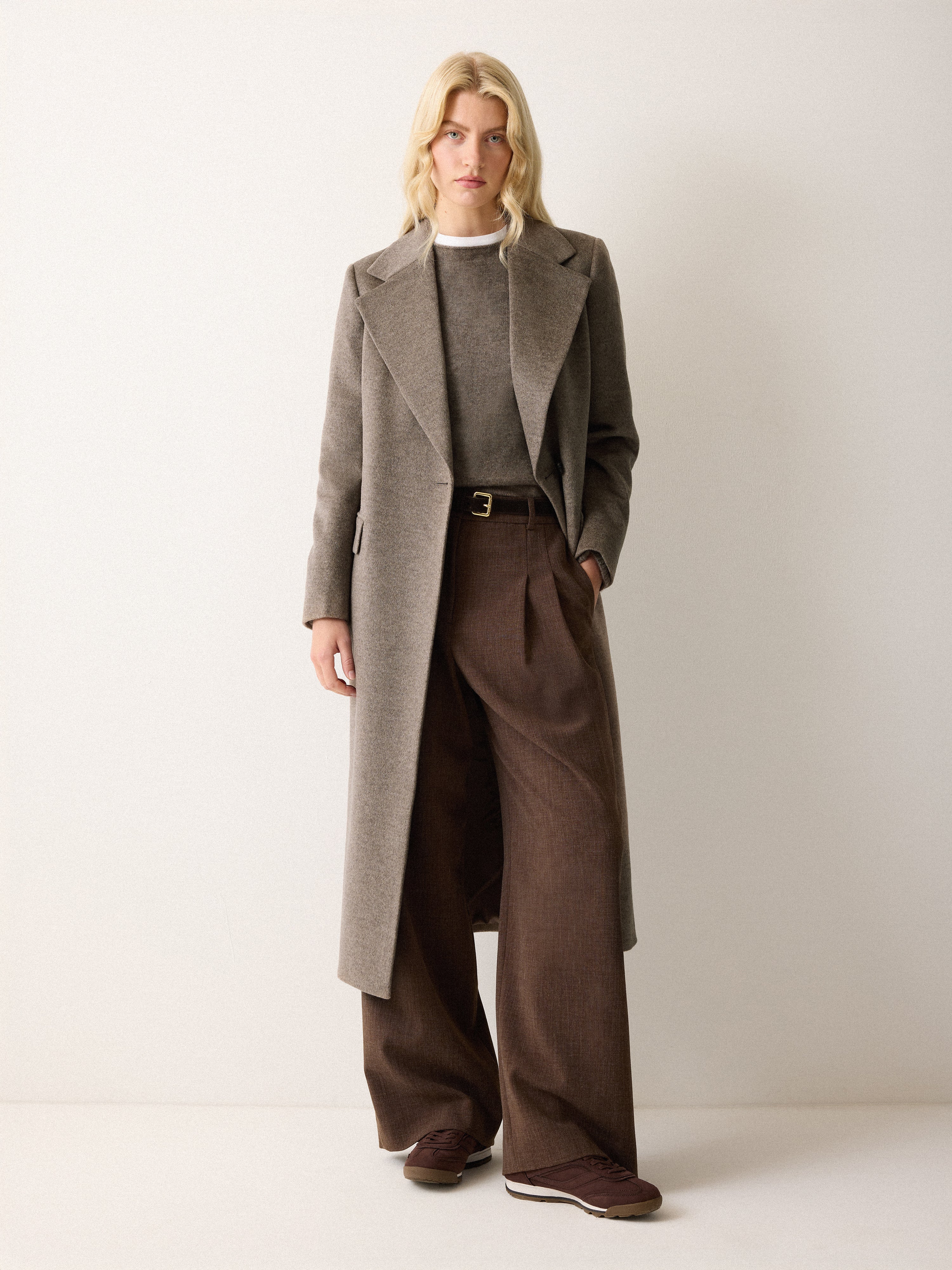 Wool Maxi City Coat | Taupe – Jigsaw