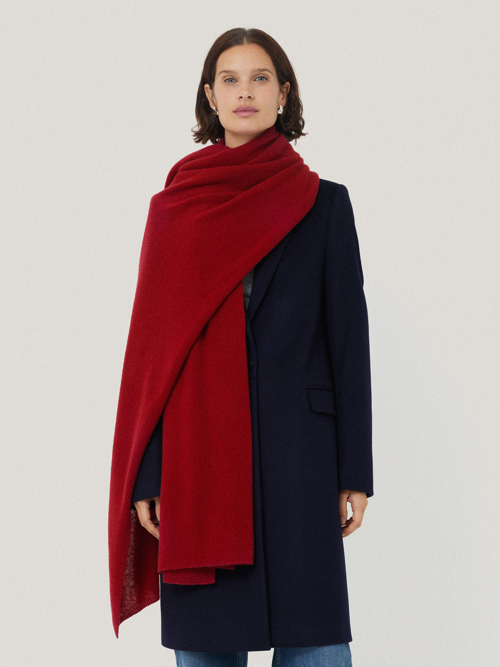 Pure Cashmere Blanket Scarf | Red – Jigsaw