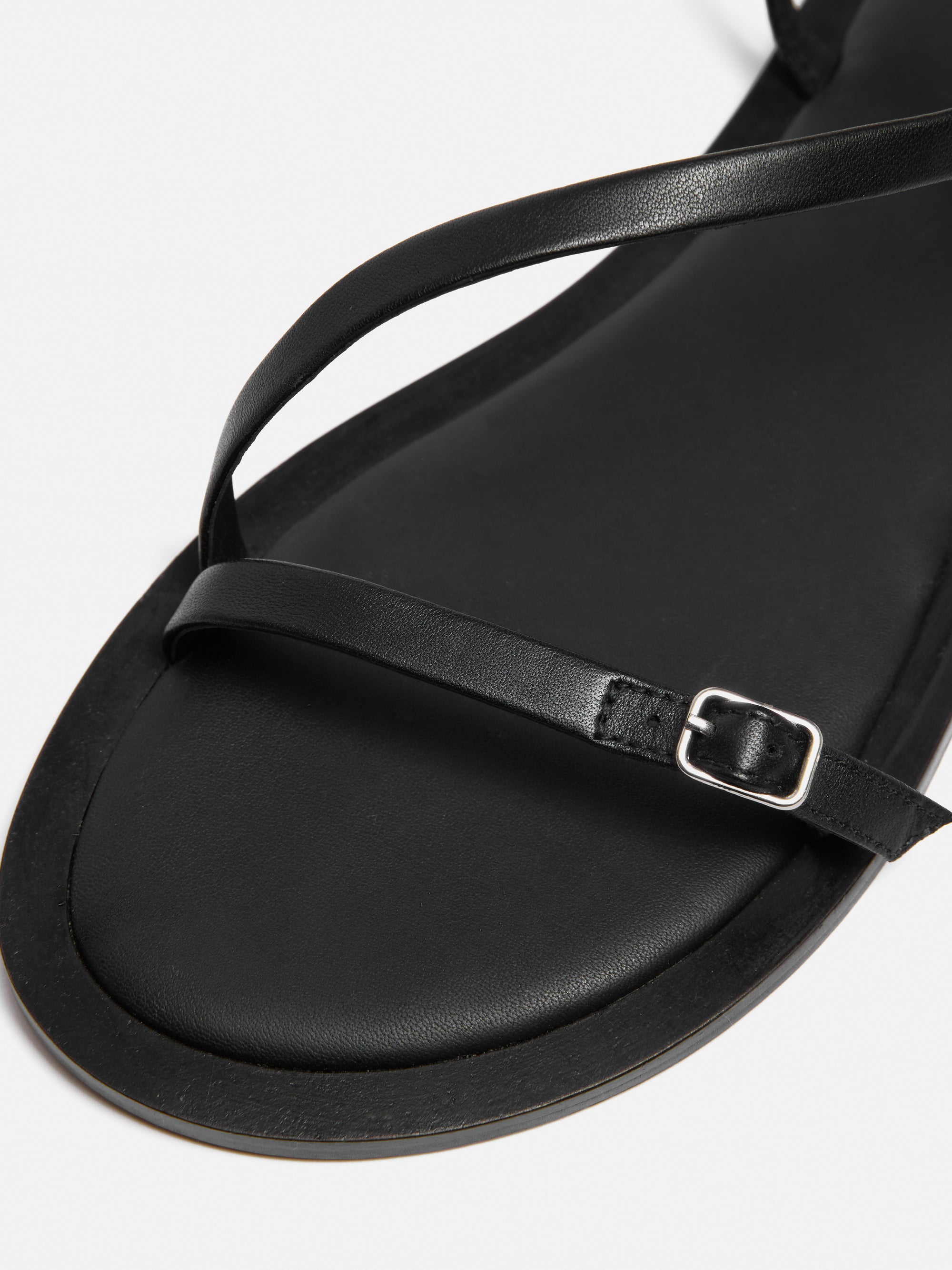Asymmetrical Strappy Sandal | Black – Jigsaw