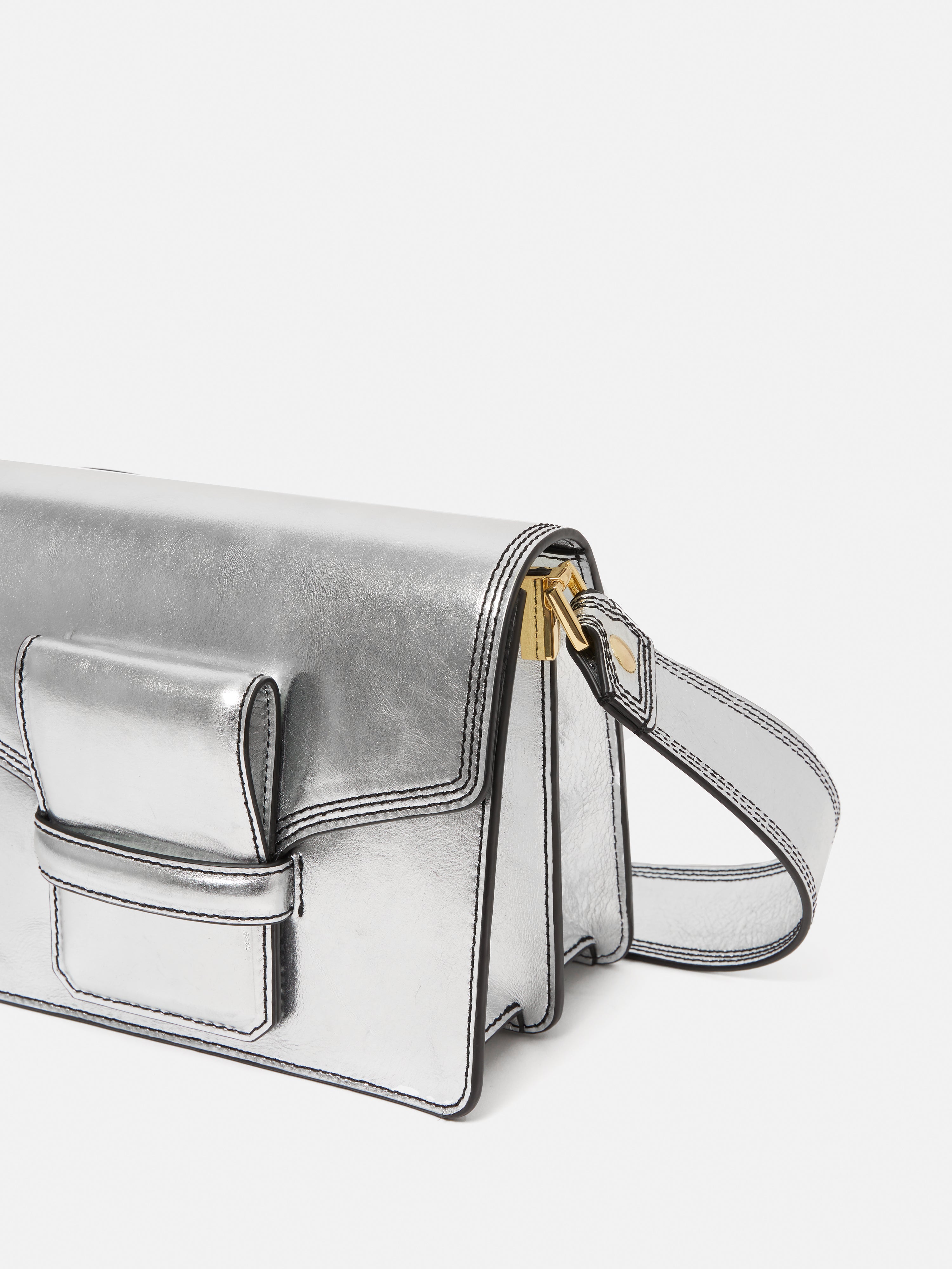 Ada Leather Crossbody Bag | Silver – Jigsaw
