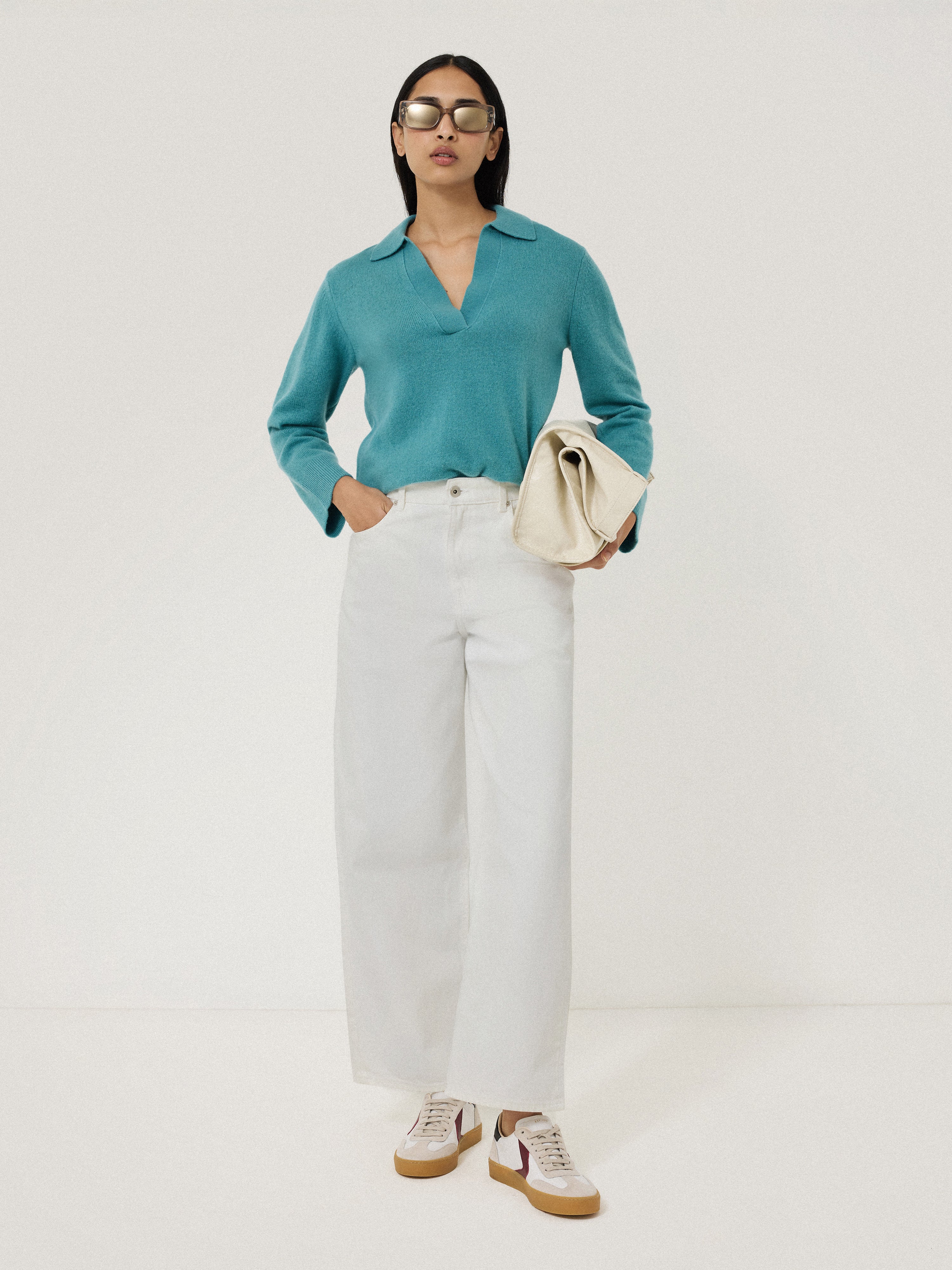 Compact Wool Collar Jumper | Powder Blue – Jigsaw