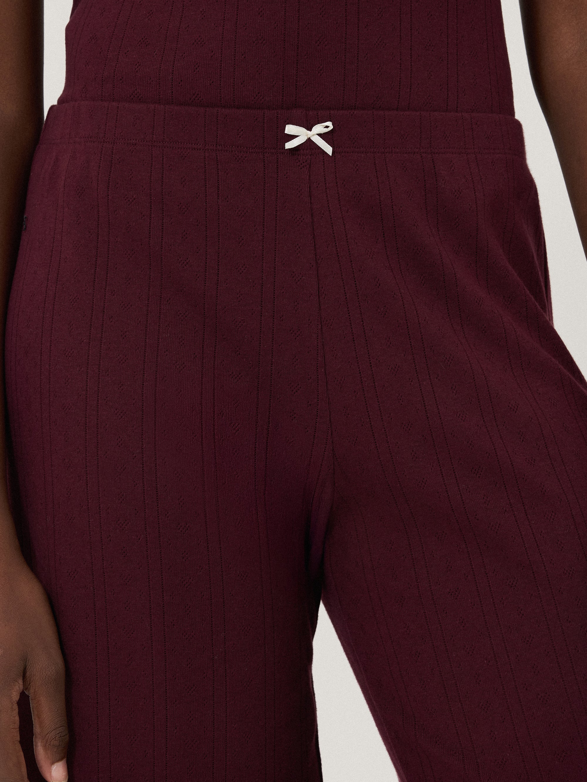 Pointelle Pyjama Trousers | Burgundy – Jigsaw