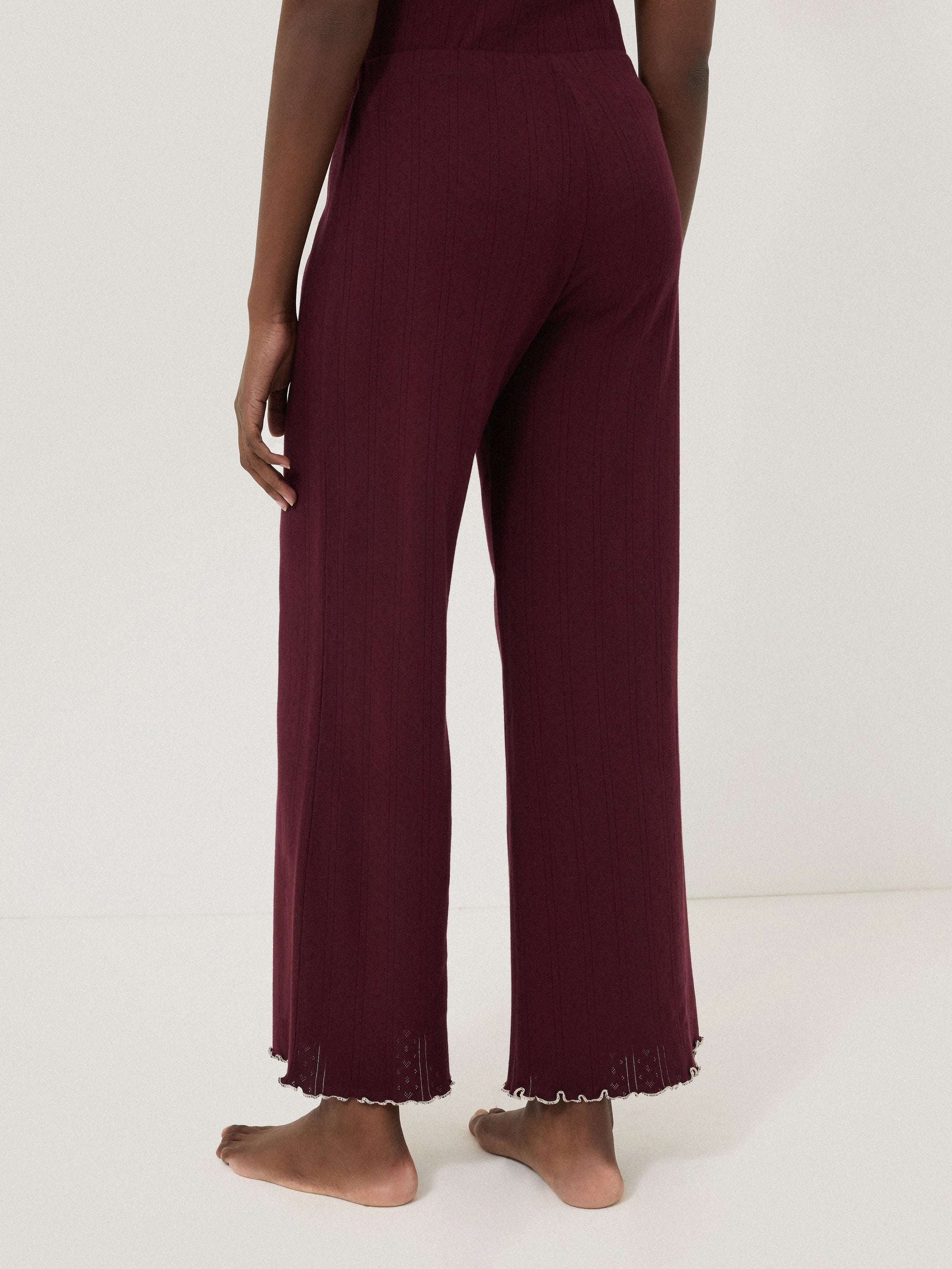 Pointelle Pyjama Trousers | Burgundy – Jigsaw