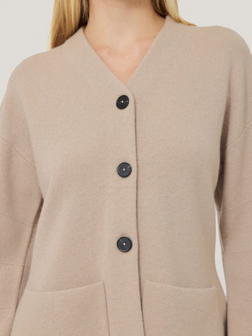 Darted Longline Knit Jacket | Cream – Jigsaw