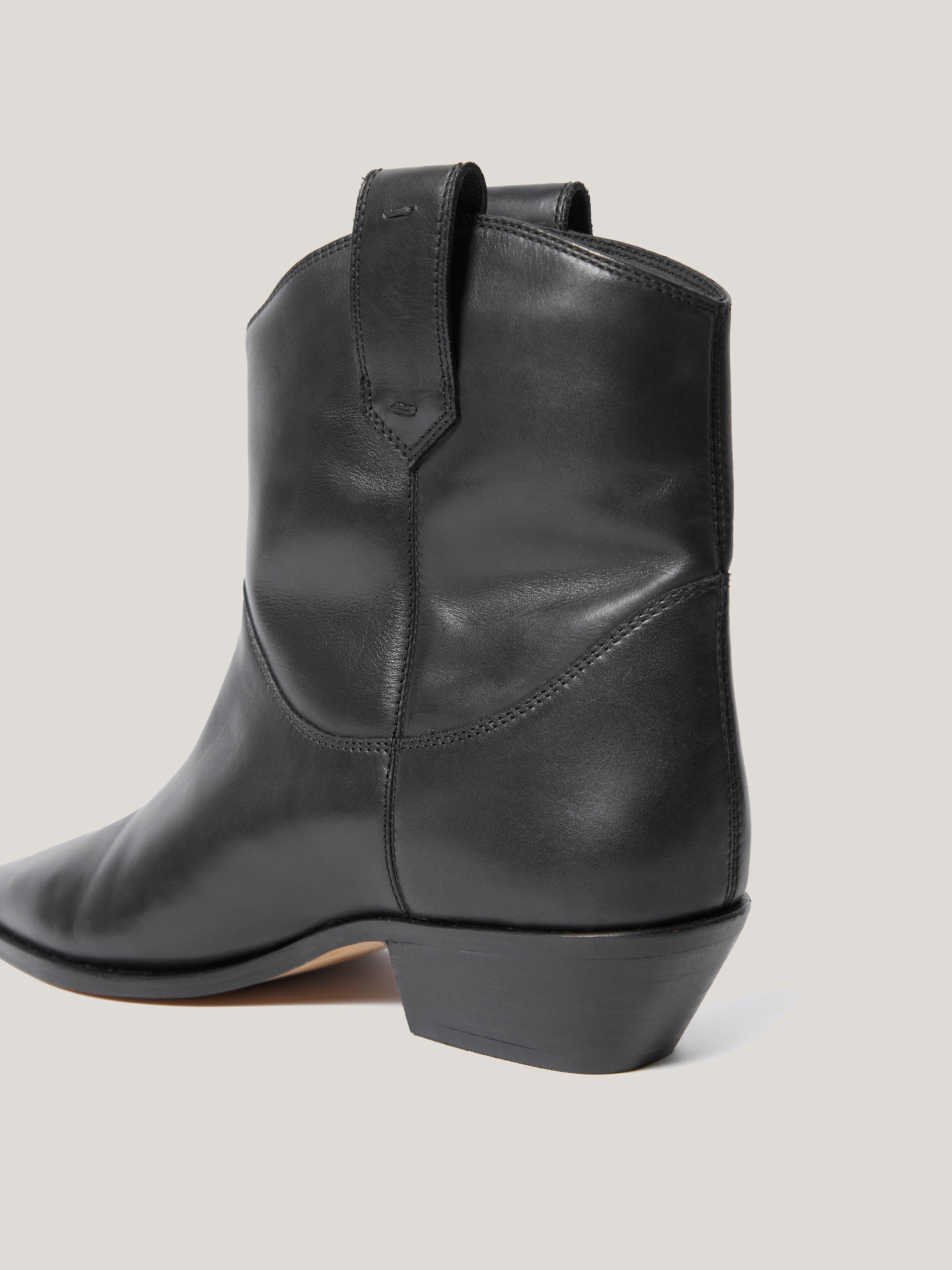 Leather Western Ankle Boot | Black – Jigsaw