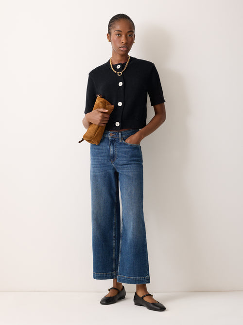Short Sleeve Cardi Top | Navy – Jigsaw