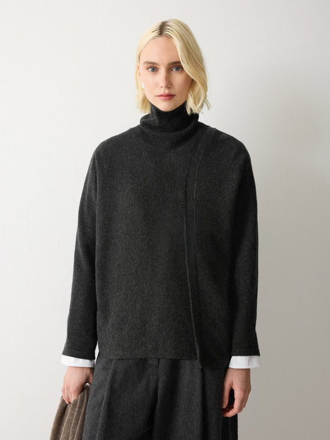 Overlap Seam Detail Jumper | Charcoal – Jigsaw