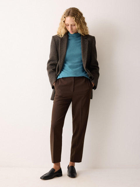 Wool Blend Cocoon Turtle Neck Jumper | Blue – Jigsaw