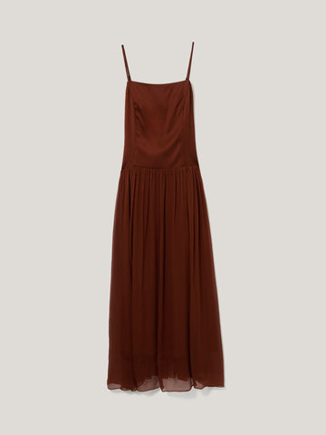 Silk Mix Drop Waist Dress | Brown – Jigsaw