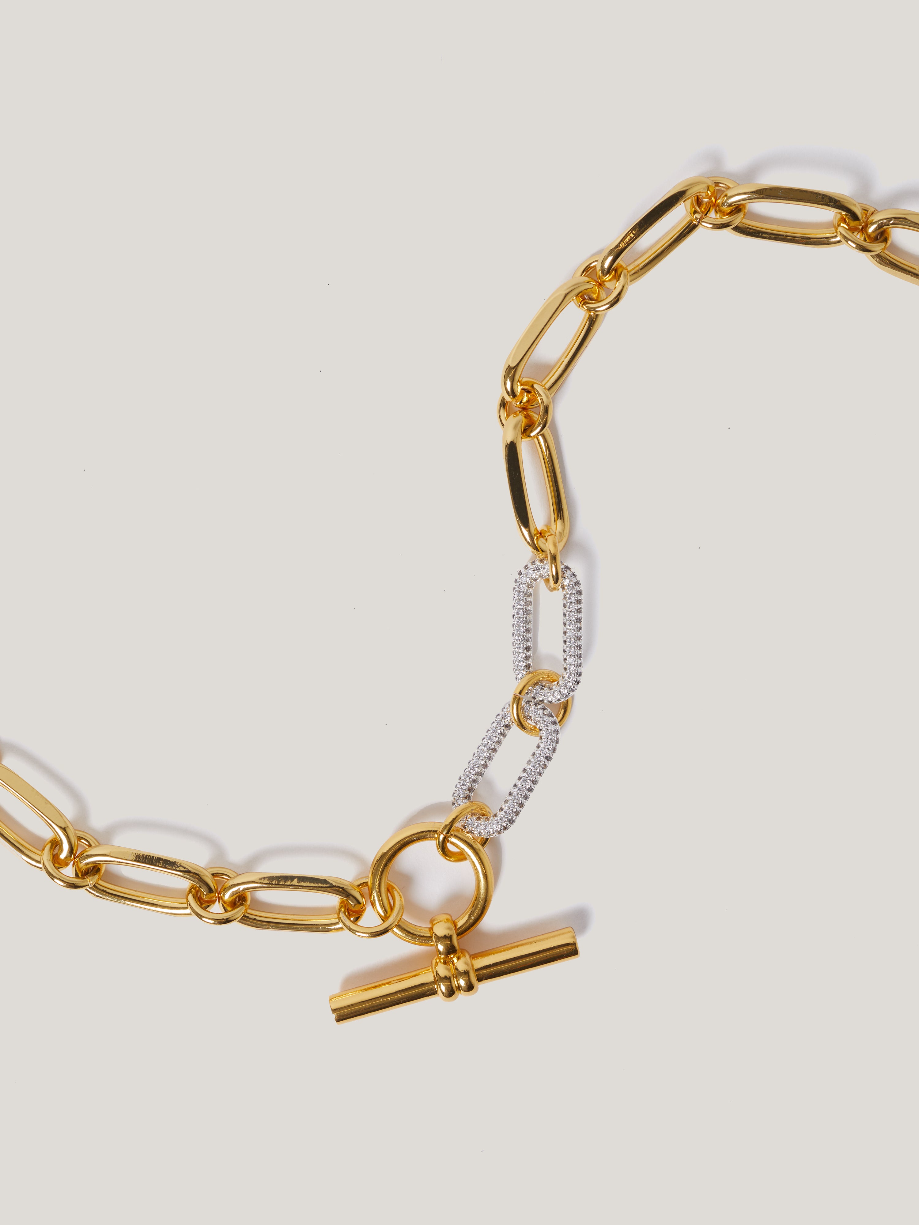 Pave Trombone Chain Necklace | Gold – Jigsaw