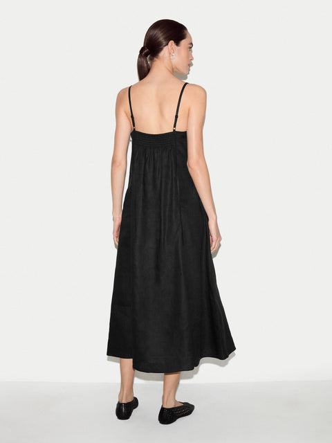 Linen Strappy Sundress | Black – Jigsaw