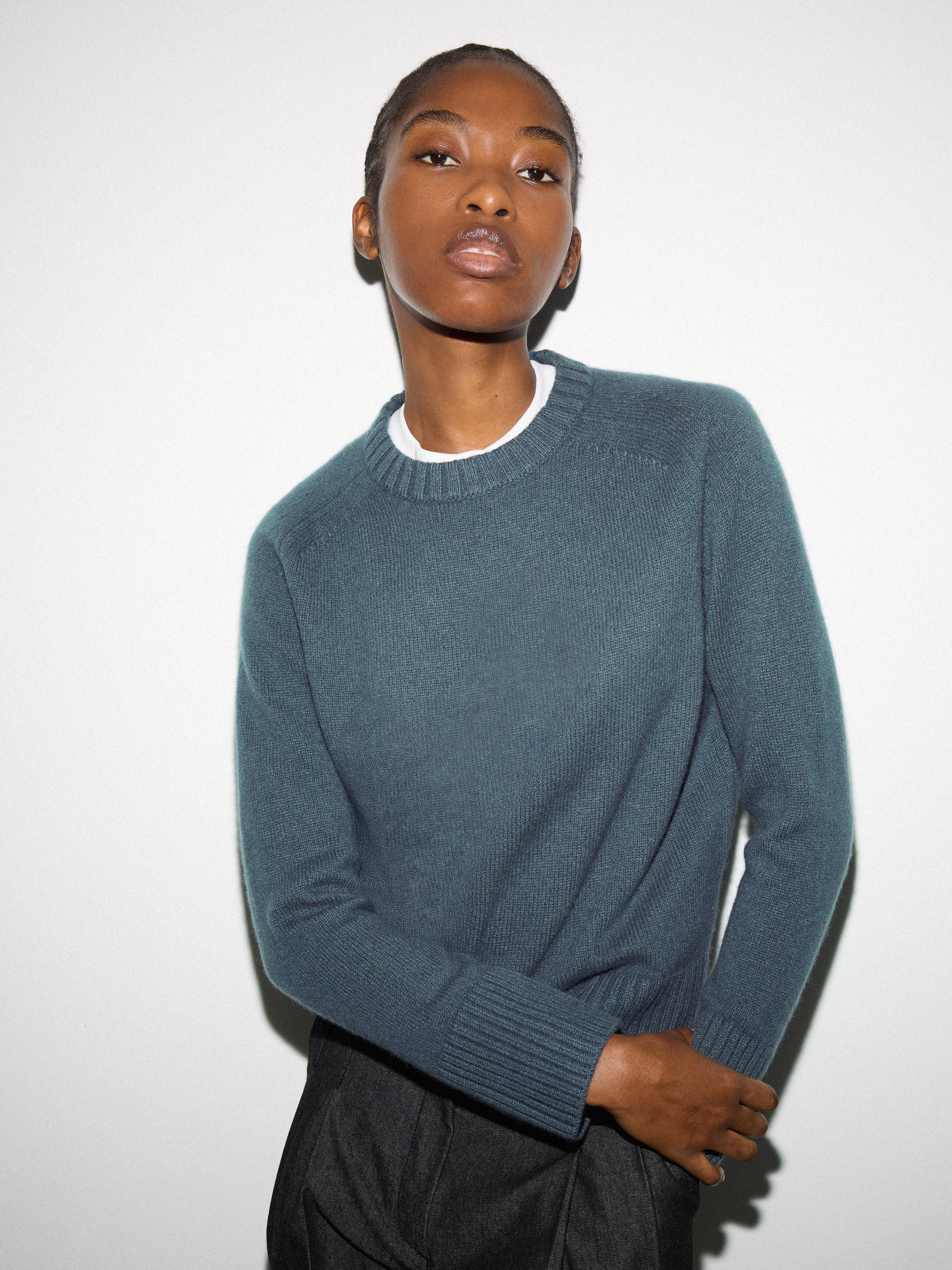 Wool Cashmere Saddle Jumper | Summer Storm – Jigsaw