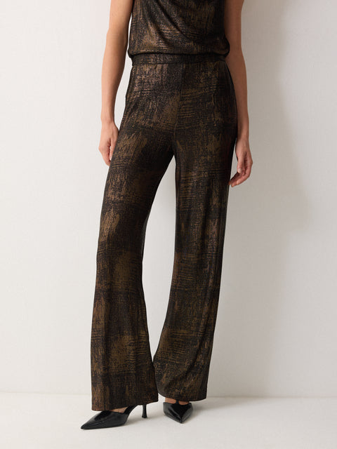 Crackle Gold Wide Leg Trouser | Gold – Jigsaw