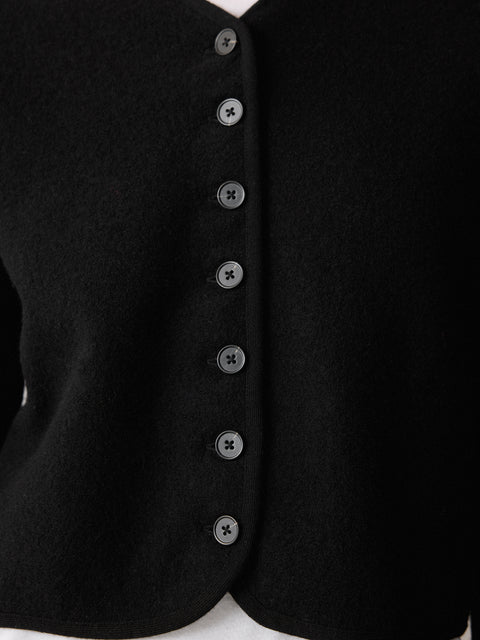 Boiled Wool Blend Jacket | Black – Jigsaw