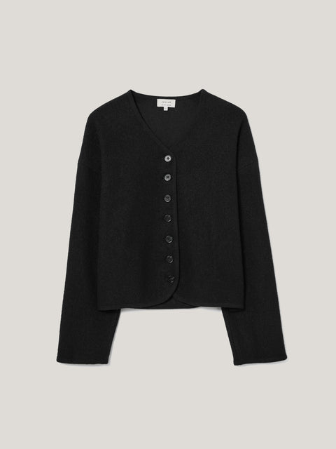 Boiled Wool Blend Jacket | Black – Jigsaw