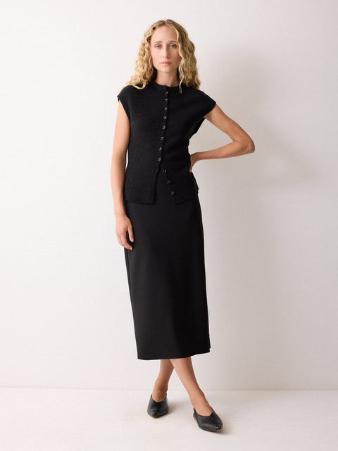 Boucle Cap Sleeve Top | Black – Jigsaw