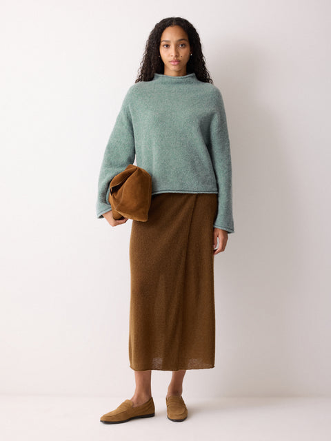 Fleecy Knit Crop Jumper | Blue – Jigsaw