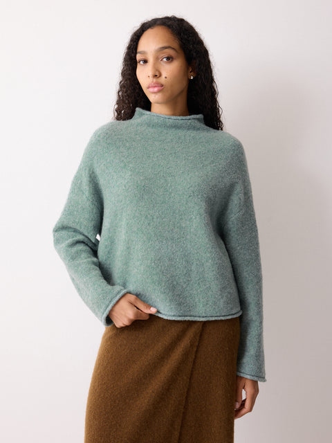 Fleecy Knit Crop Jumper | Blue – Jigsaw