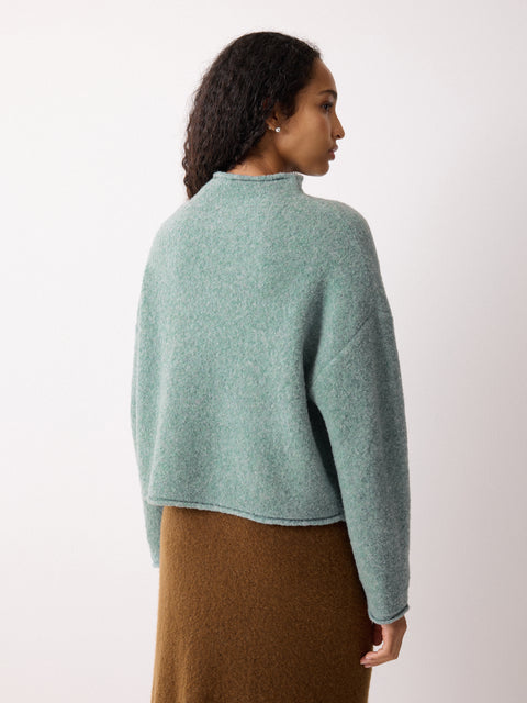 Fleecy Knit Crop Jumper | Blue – Jigsaw