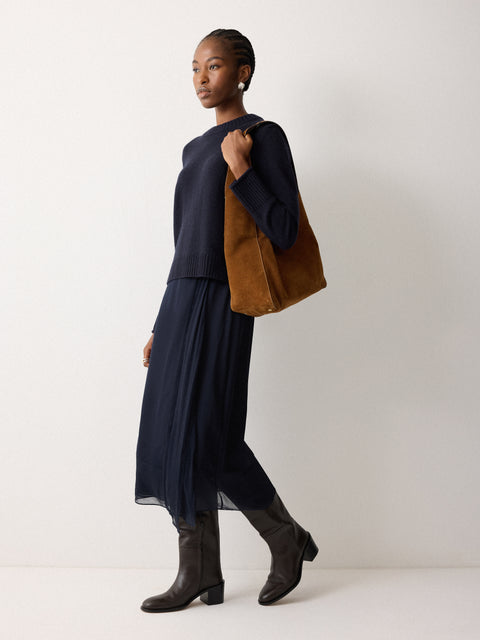 Silk Trim Layered Skirt | Navy – Jigsaw