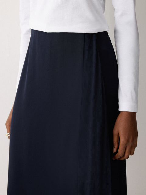 Silk Trim Layered Skirt | Navy – Jigsaw