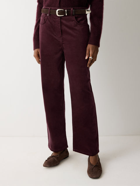 Delmont Velvet Tapered Jean | Purple – Jigsaw